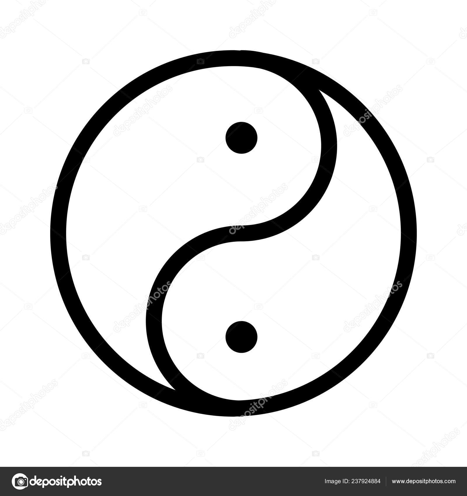 Yin Yang Symbol Icon Simple Line Illustration Stock Vector by ©get4net ...