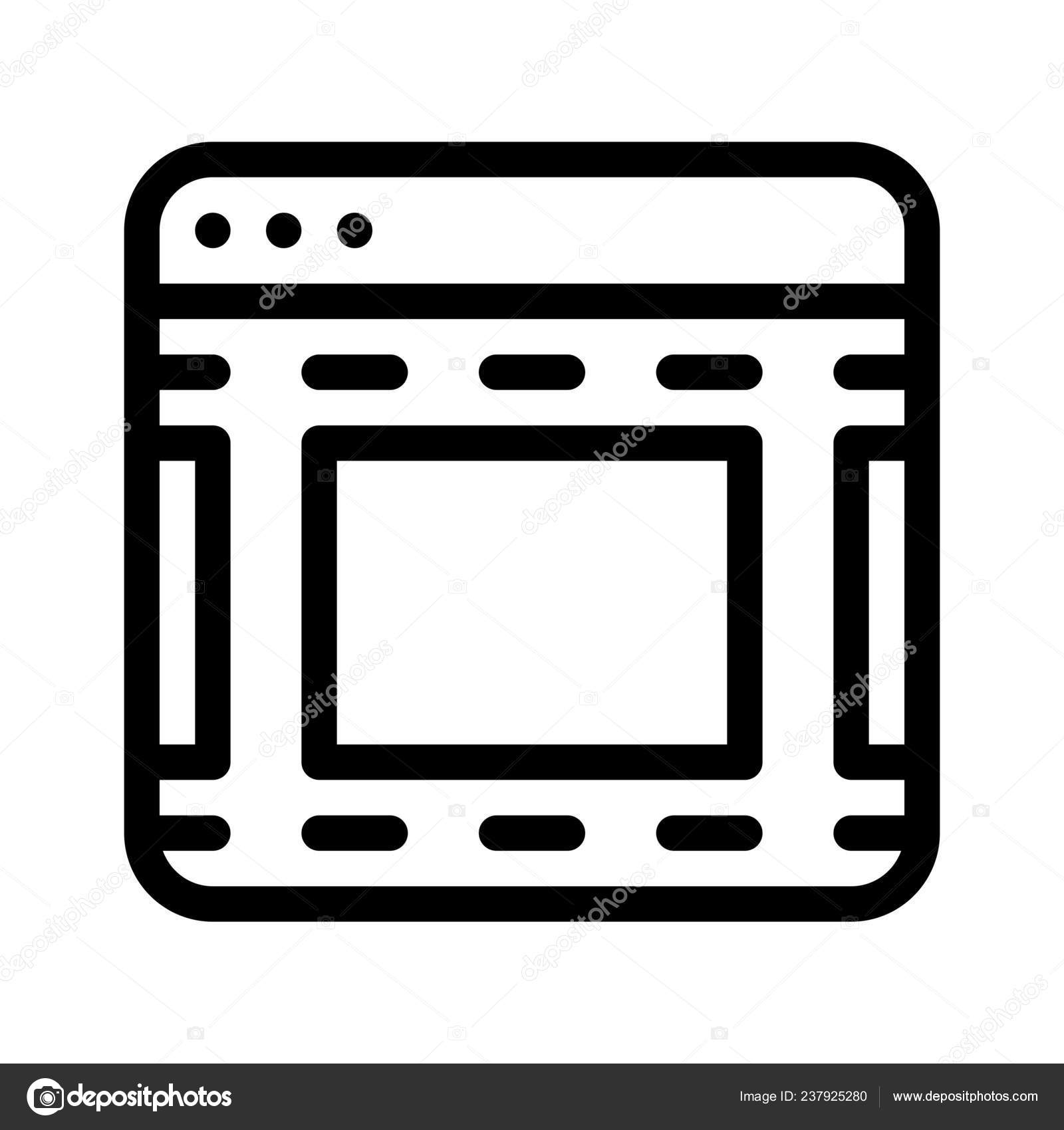 Video Playback Application Icon Simple Line Illustration Stock Vector ...