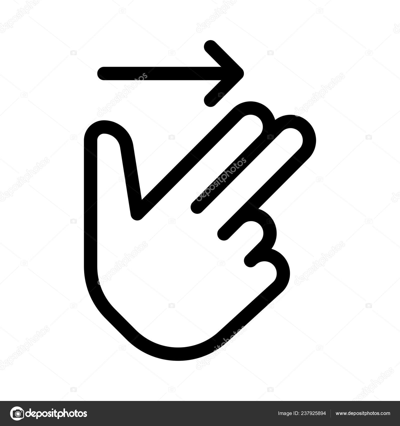 Swipe Right Gesture Simple Vector Illustration Stock Vector Image by ...