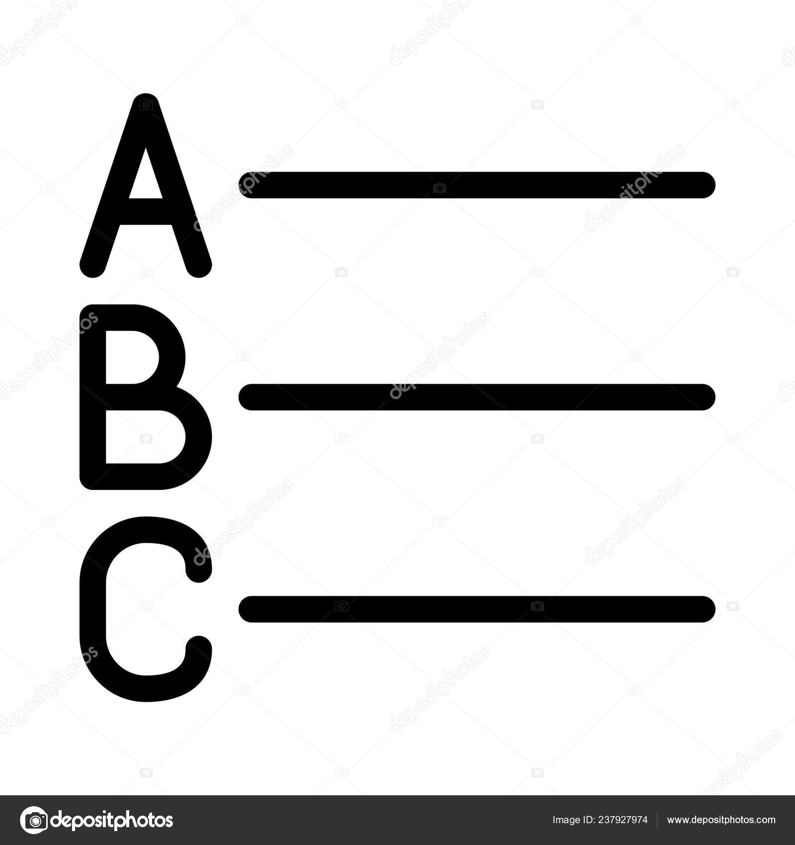 Simple Vector Illustration Alphabet List Button Stock Vector by ...