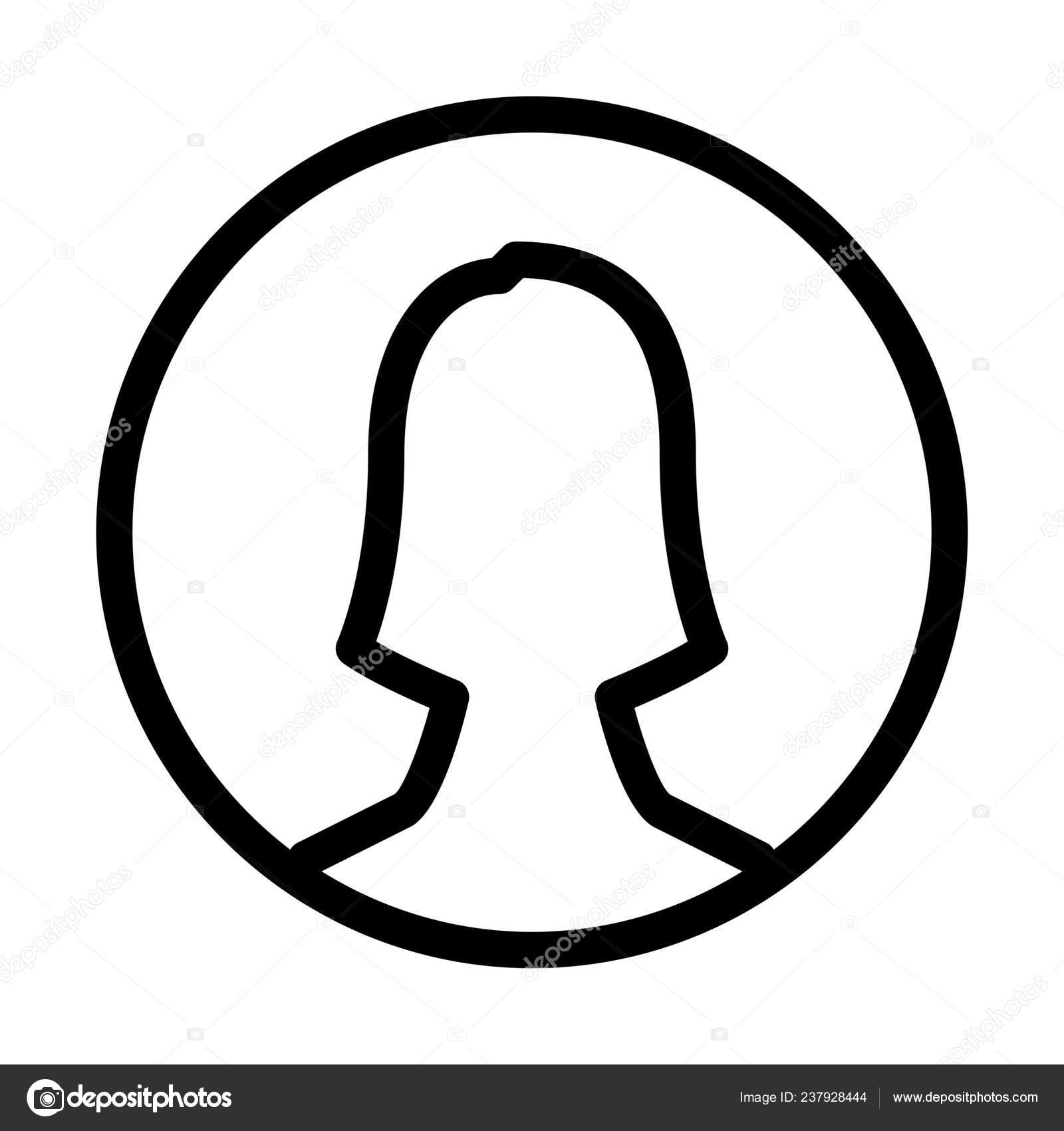Female User Profile Icon Simple Line Illustration Stock Vector by ...