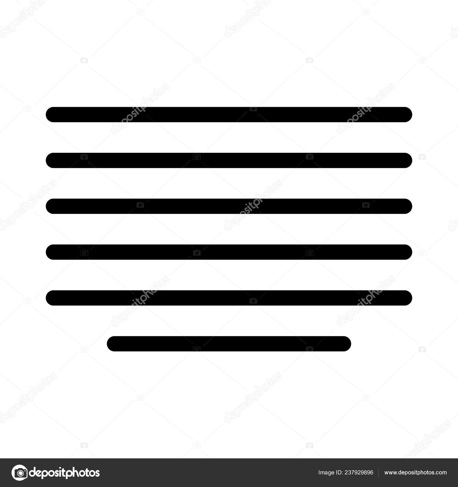 Justify Center Alignment Icon Vector Illustration Stock Vector Image by ...