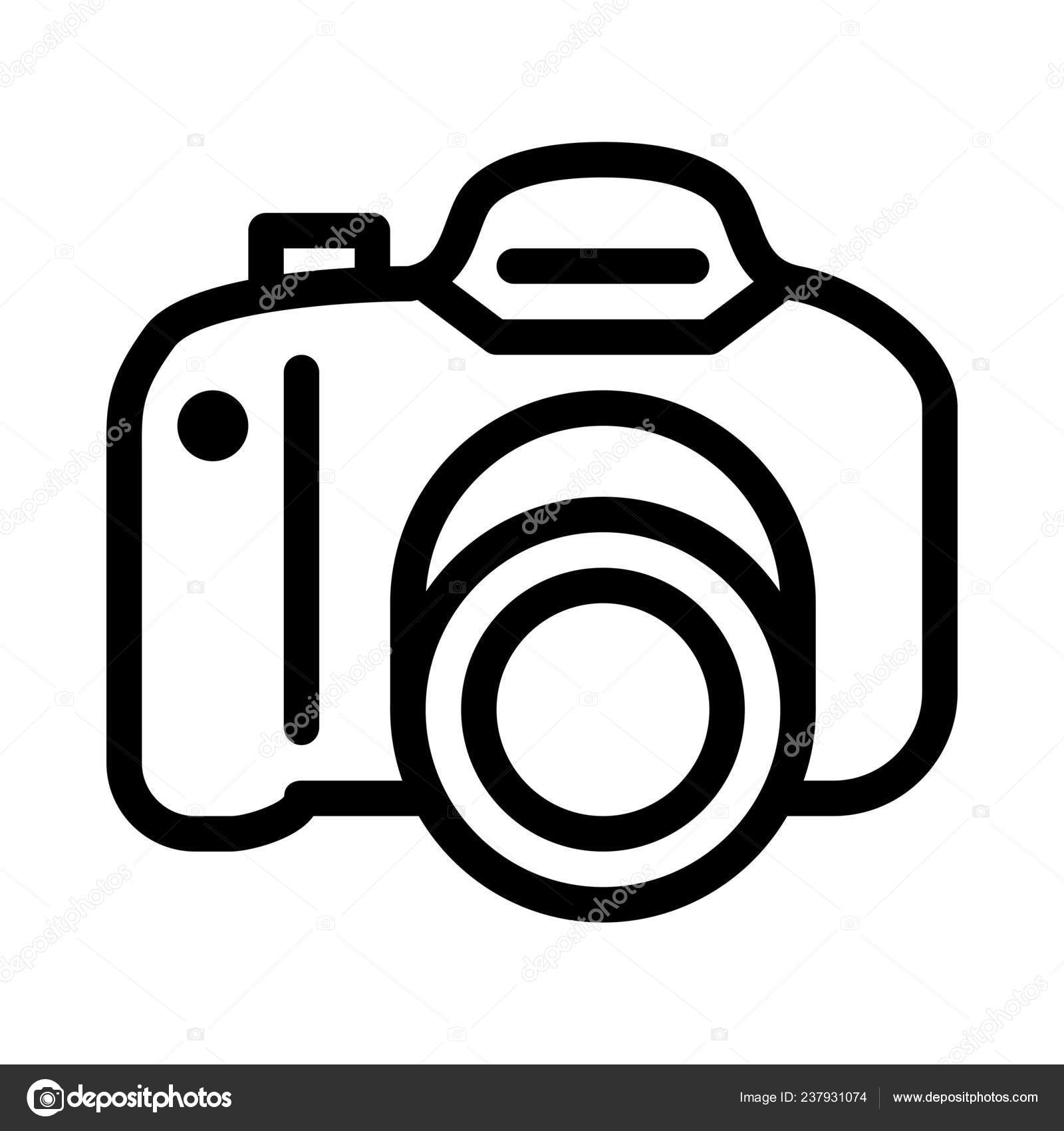 Camera Lens Simple Line Illustration Stock Vector by ©get4net 237931074