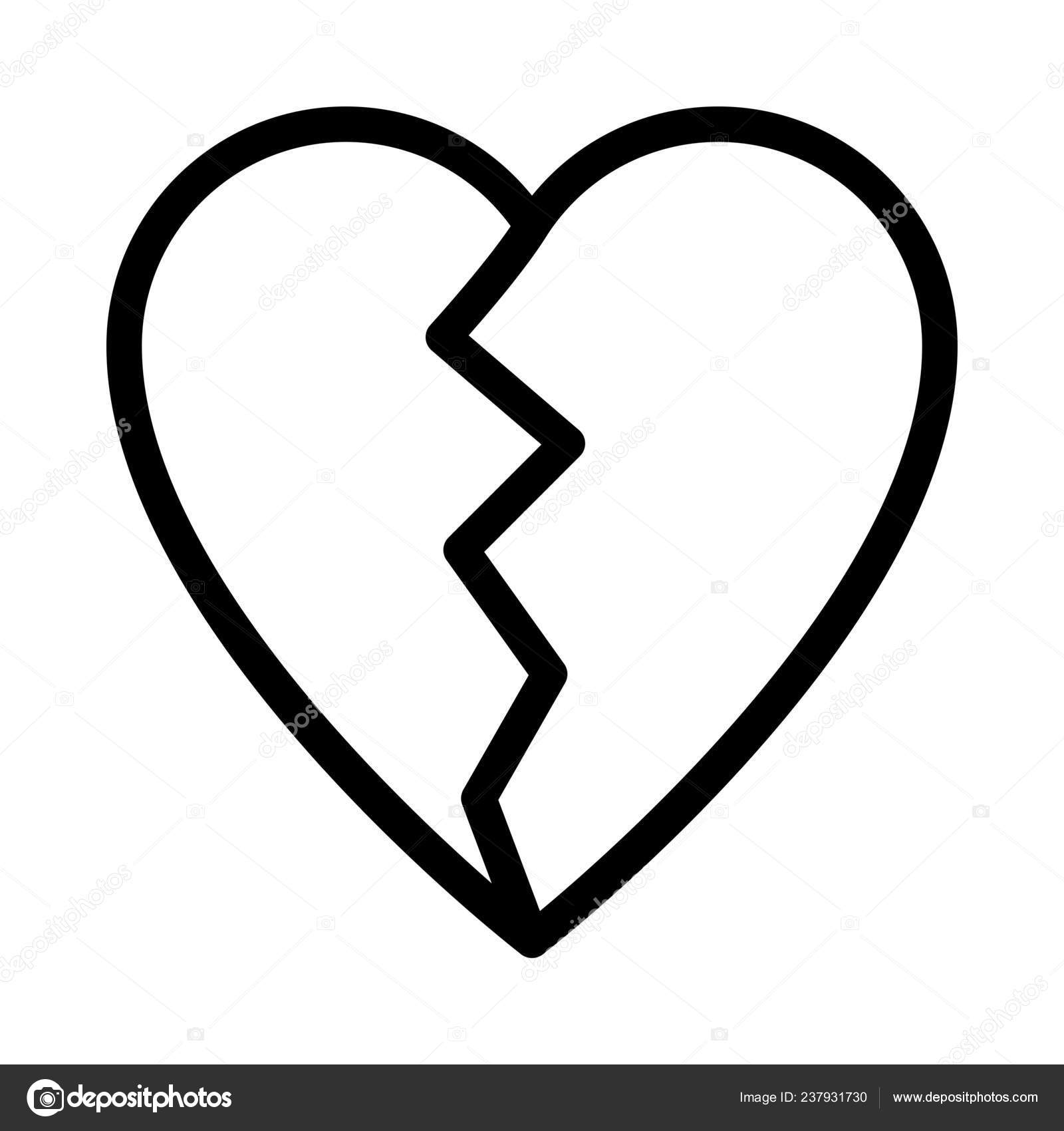 Broken Heart Shape Vector