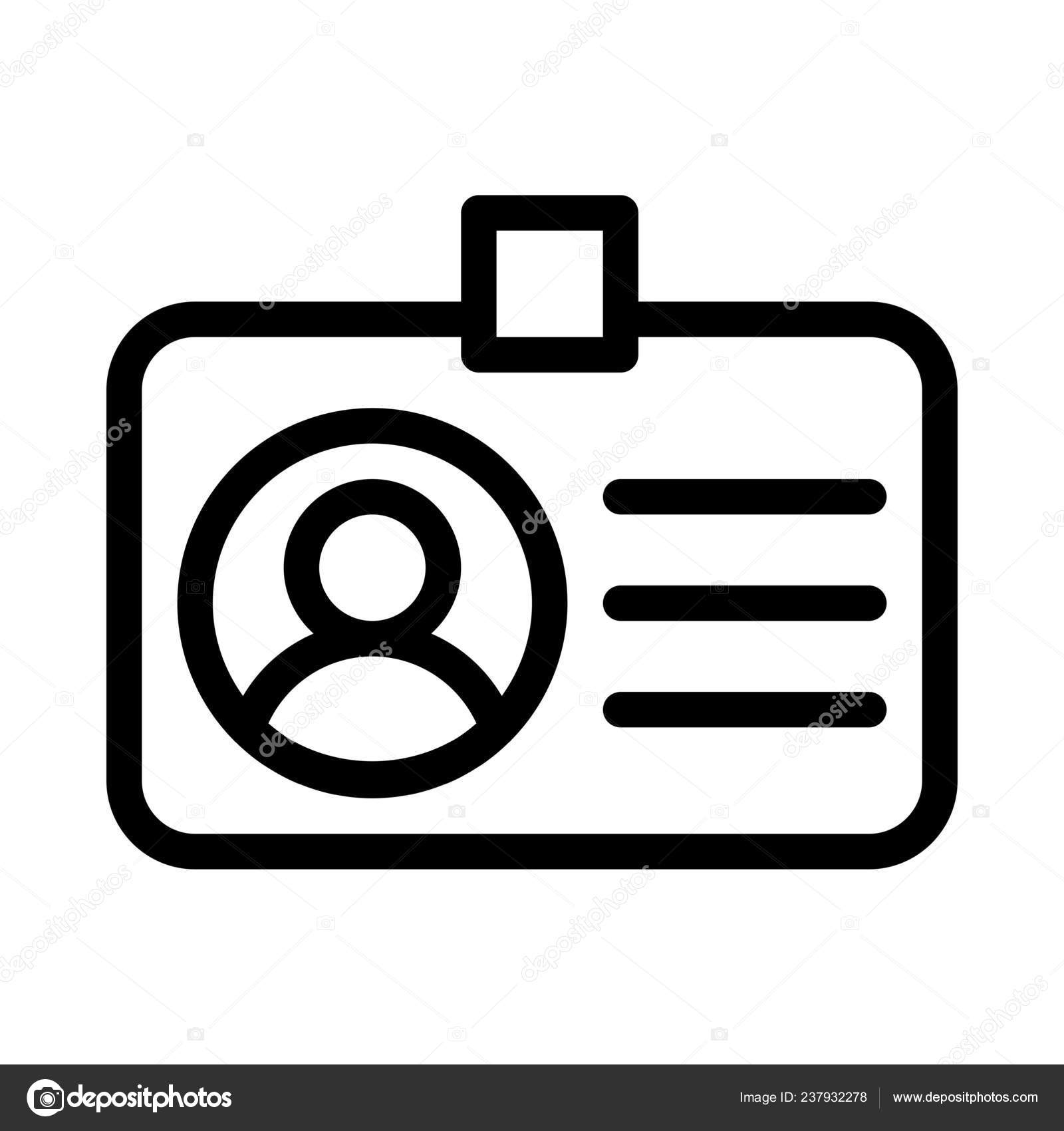 Profile Identity Tag Icon Simple Line Illustration Stock Vector Image ...