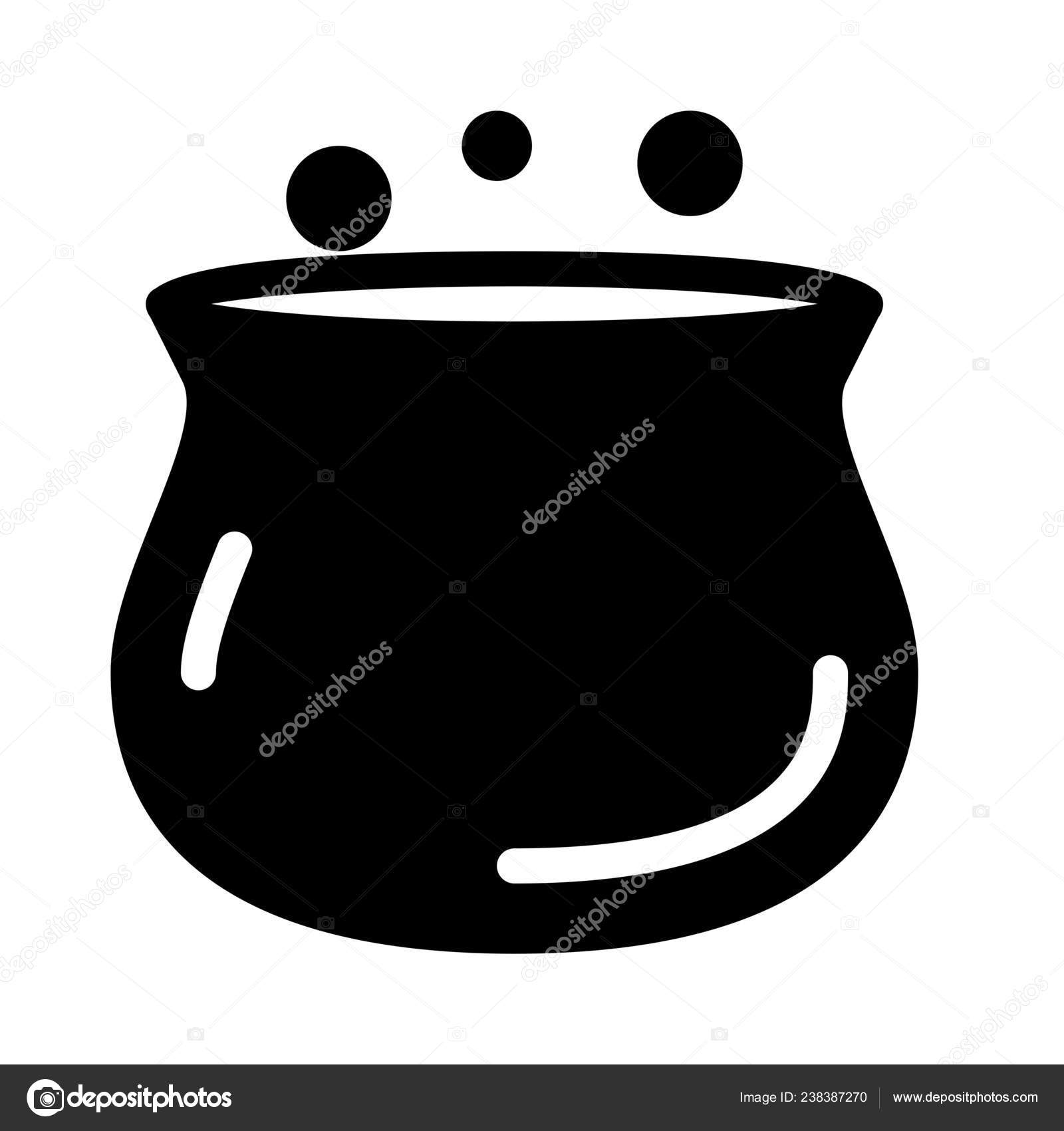 Cauldron Simple Black Line Illustration White Background Stock Vector ...