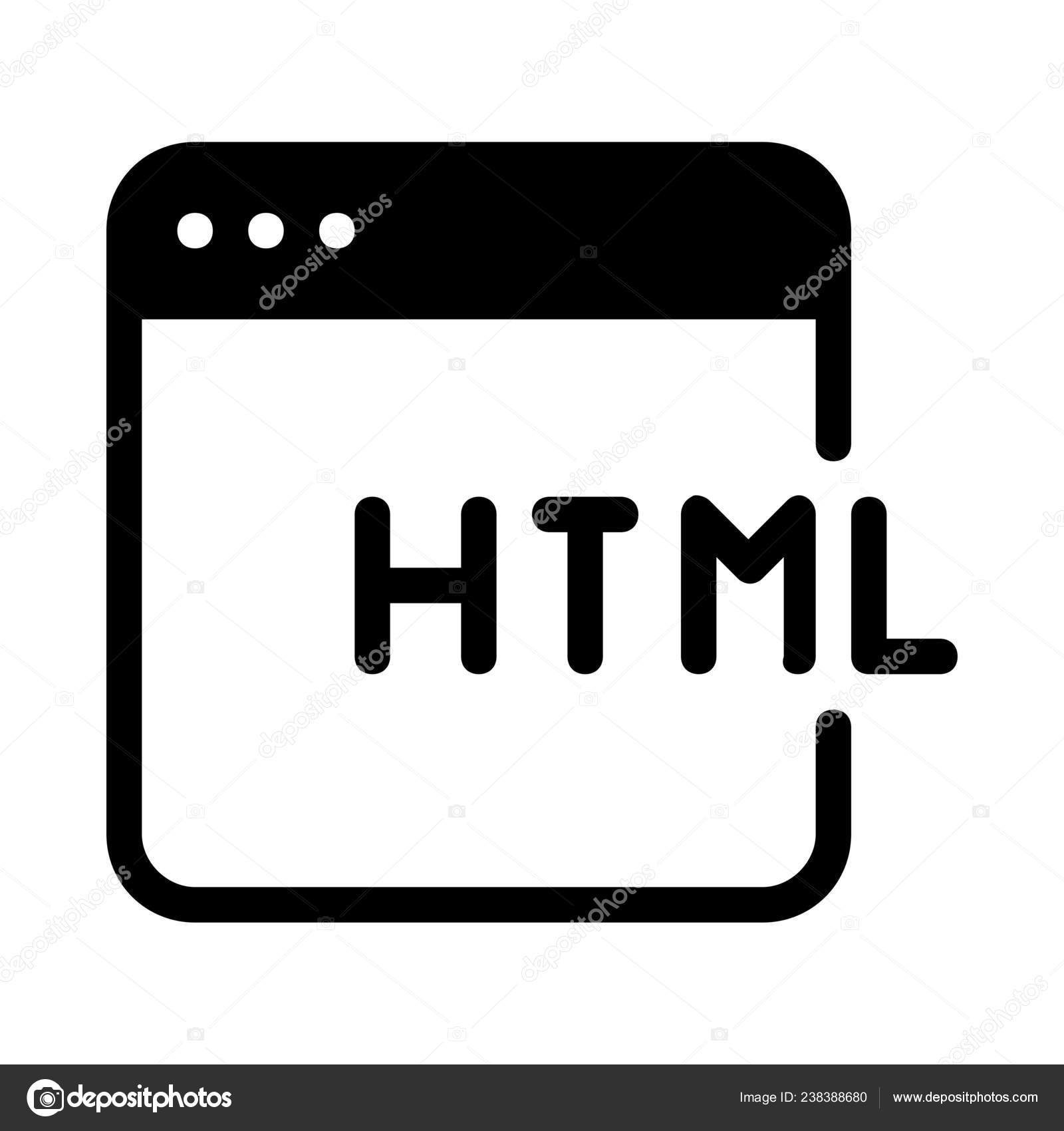 Html Software Programming Isolated White Background Stock Vector Image ...