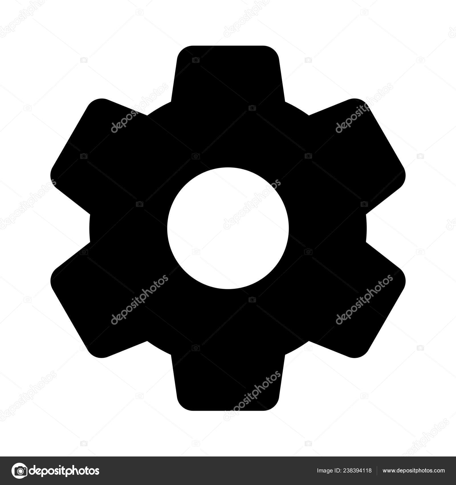 Setting Gear Symbol Isolated White Background Stock Vector Image by ...