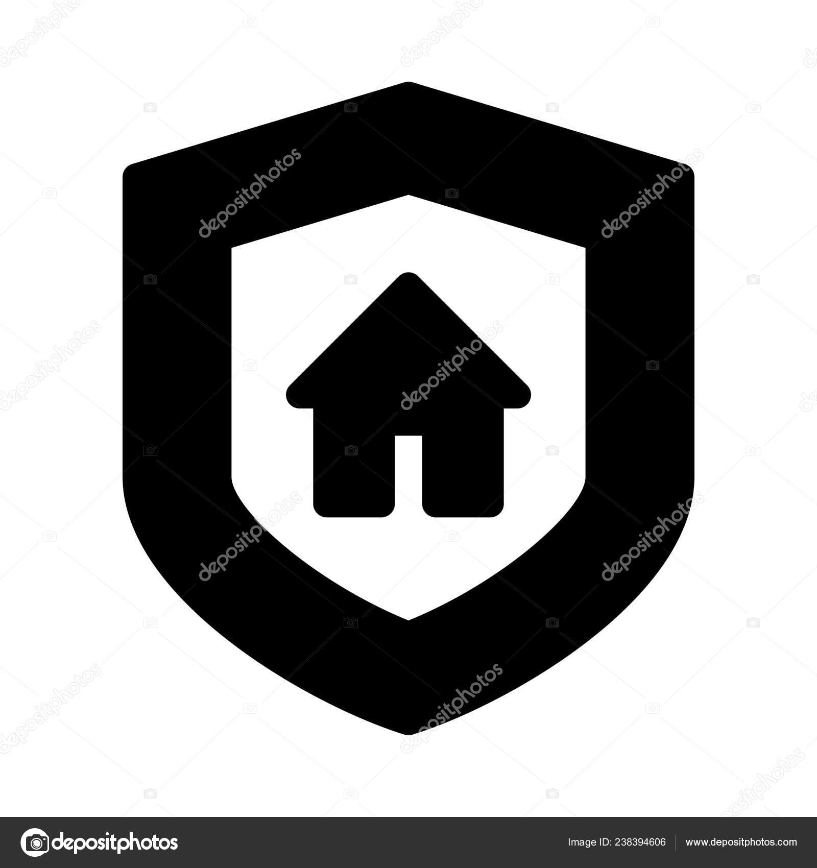 Home Security Symbol Isolated White Background Stock Vector Image by ...
