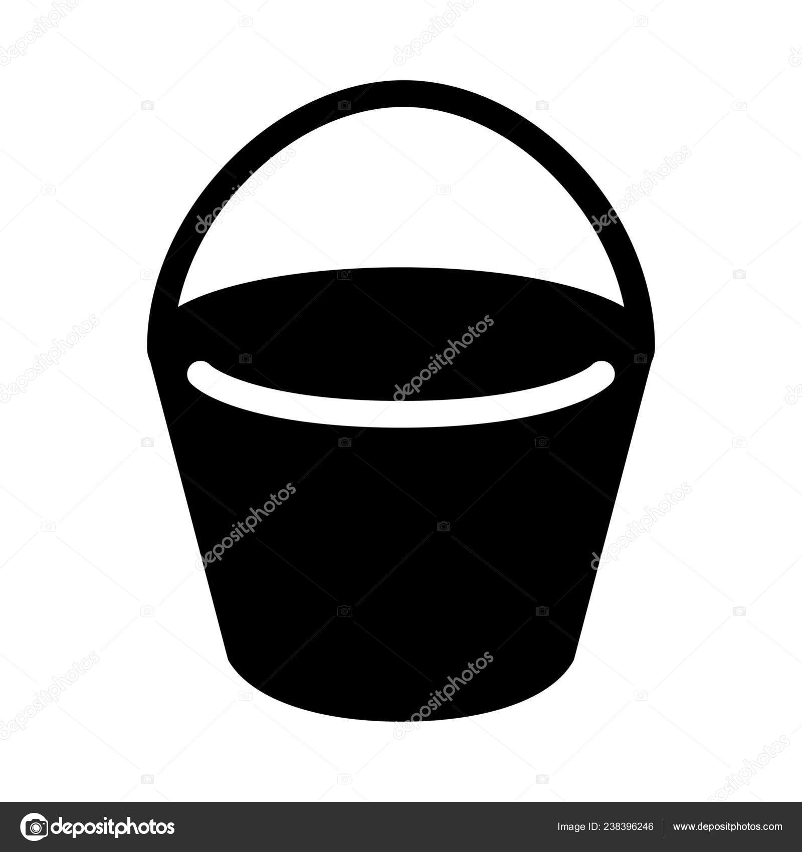 Bucket Simple Black Line Illustration White Background Stock Vector by ...