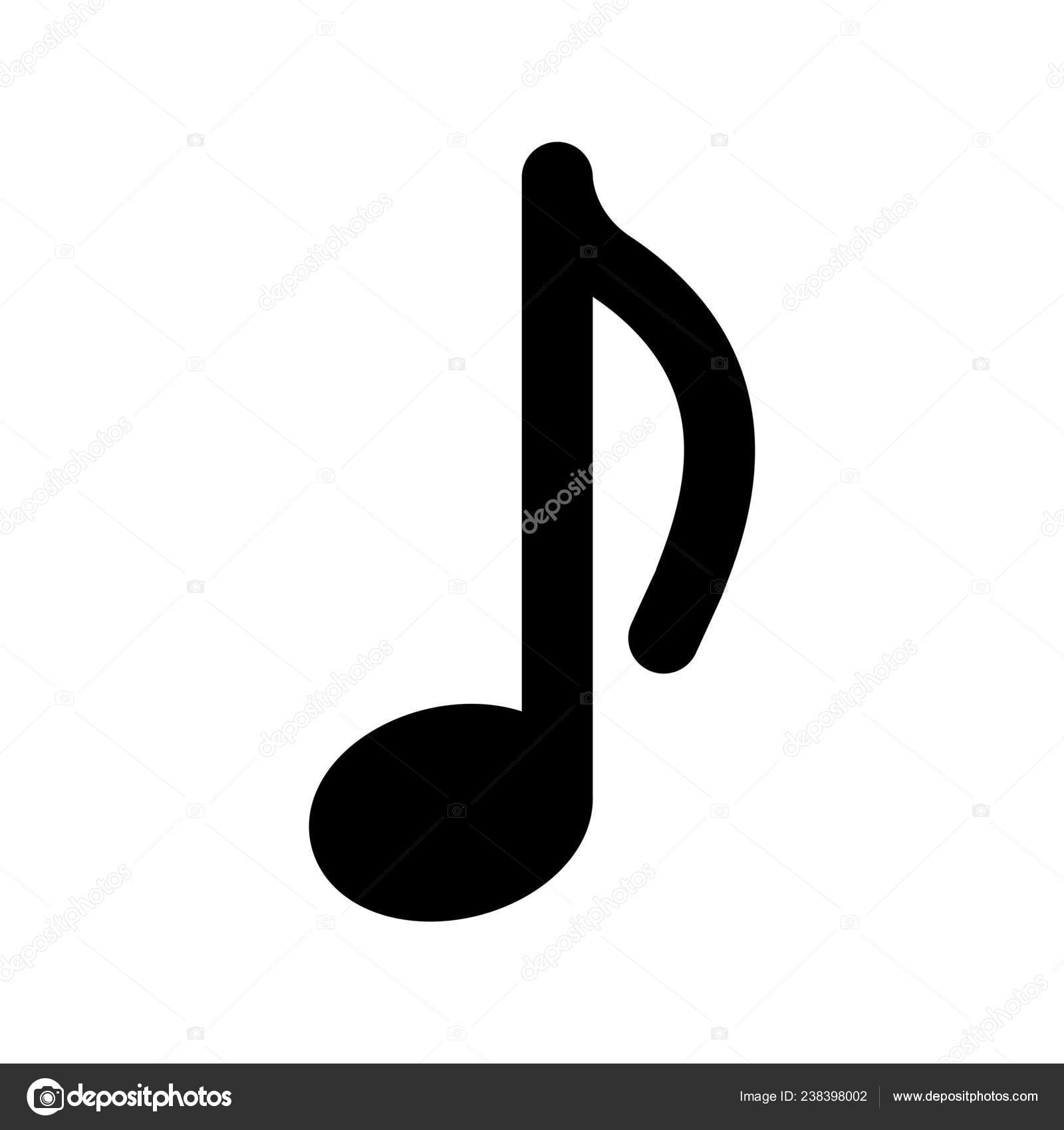 Eighth Music Note Simple Black Line Illustration White Background Stock ...