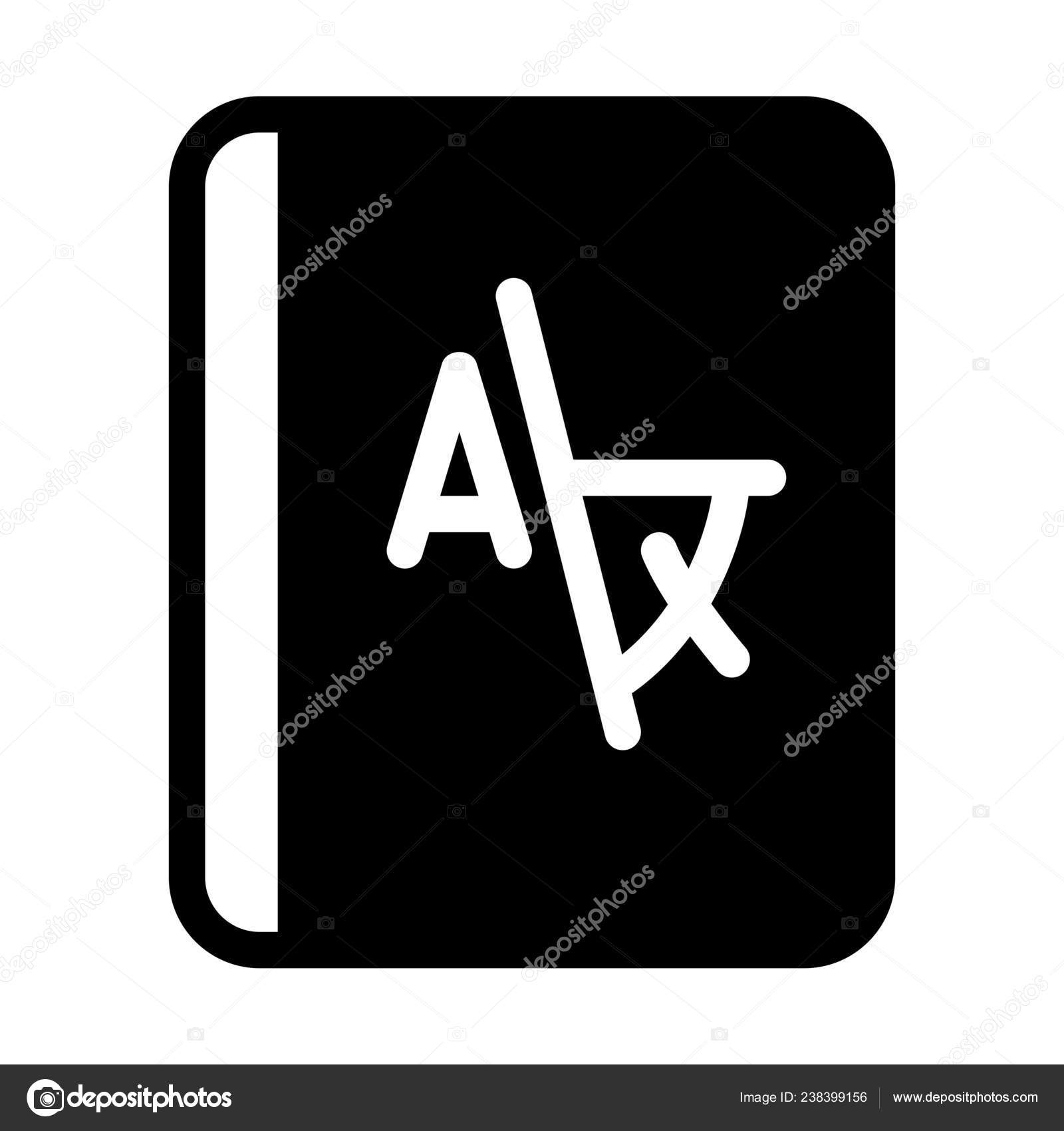 Translation Book Guide Simple Black Line Illustration White Background ...