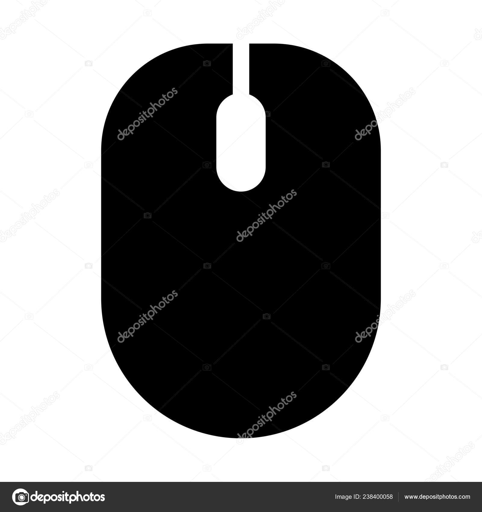 Mouse Input Device Simple Black Line Illustration White Background ...