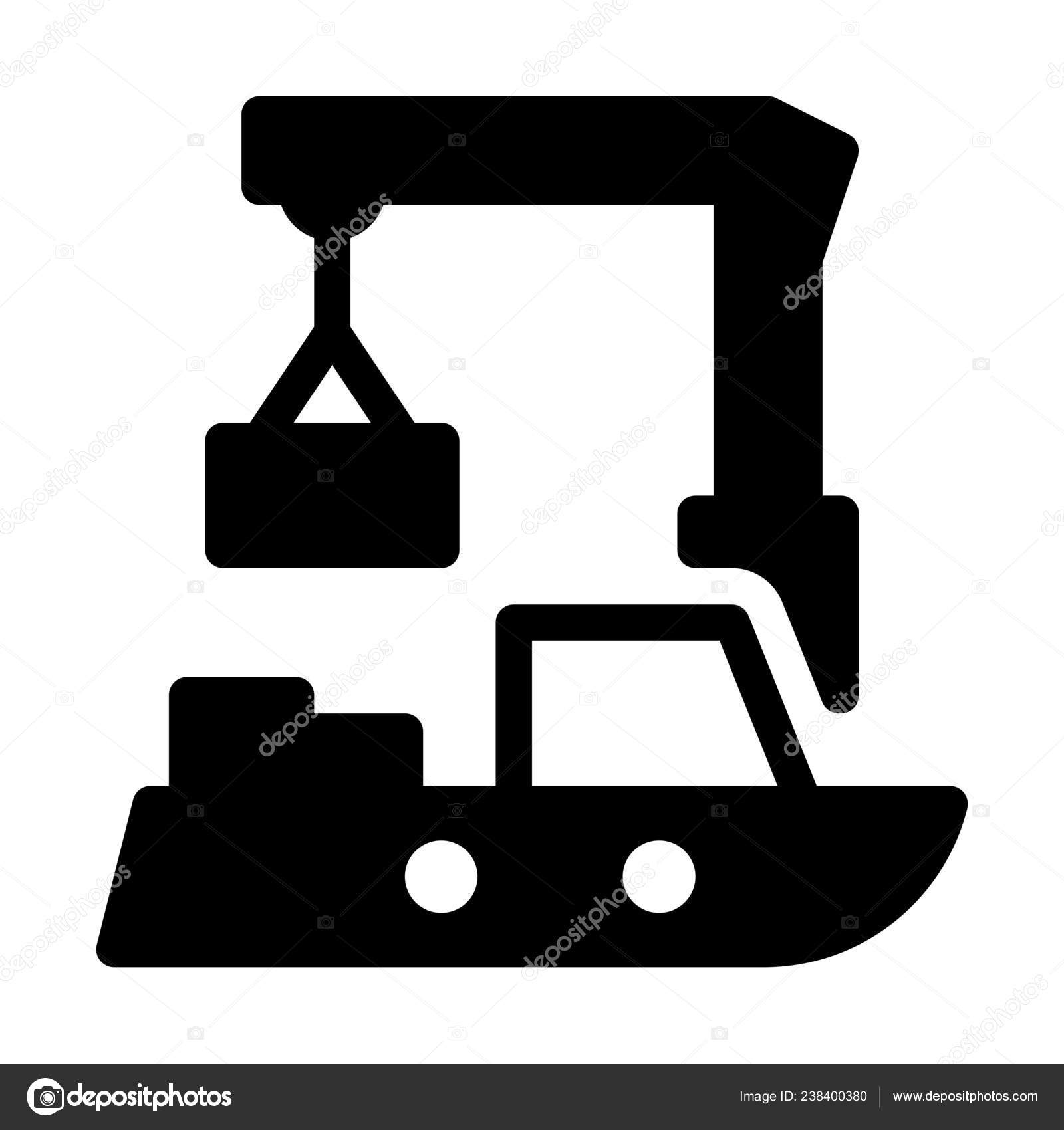 Port Container Loading Isolated White Background Stock Vector Image by ...