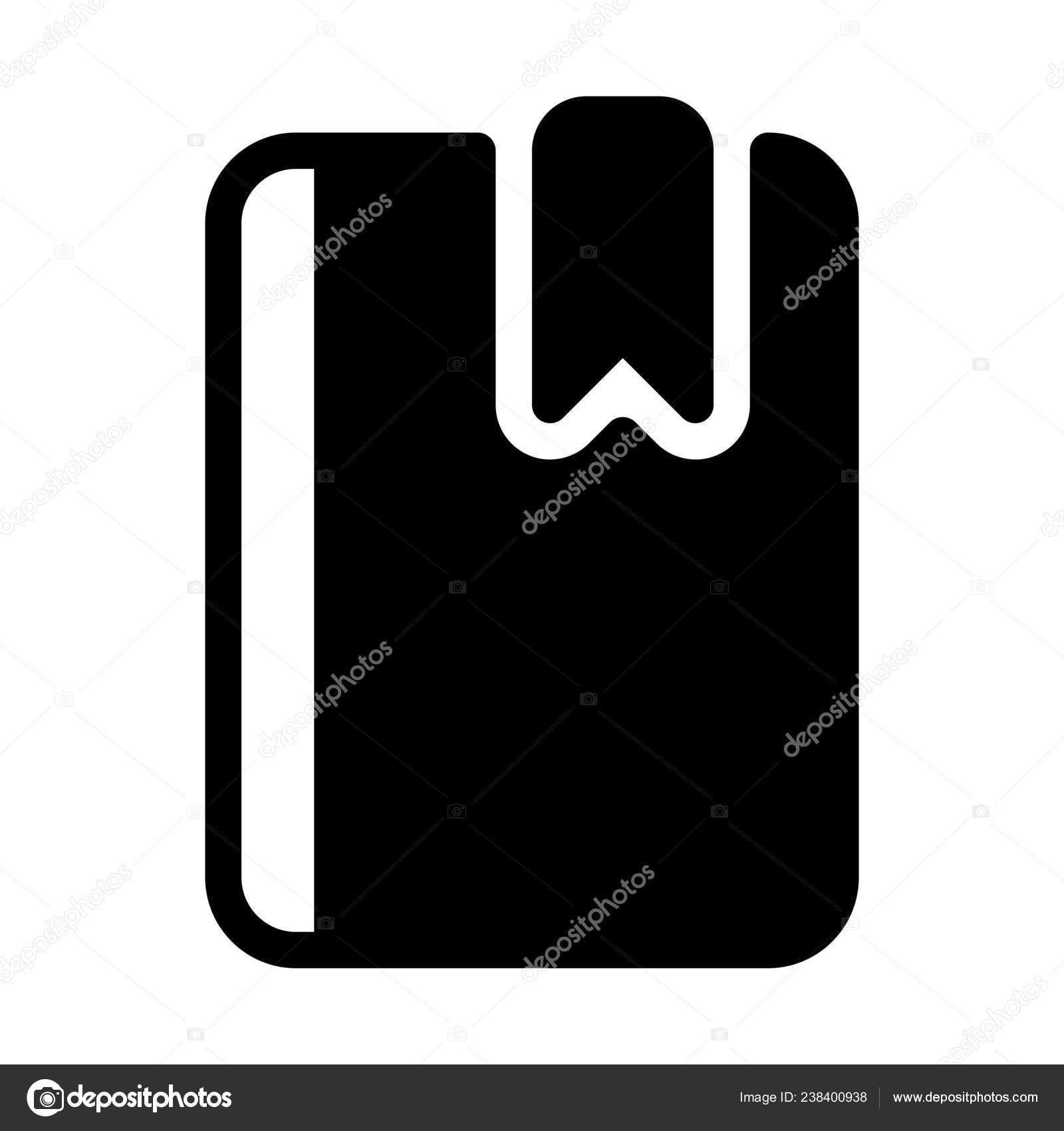 Diary Bookmark Simple Black Line Illustration White Background Stock ...