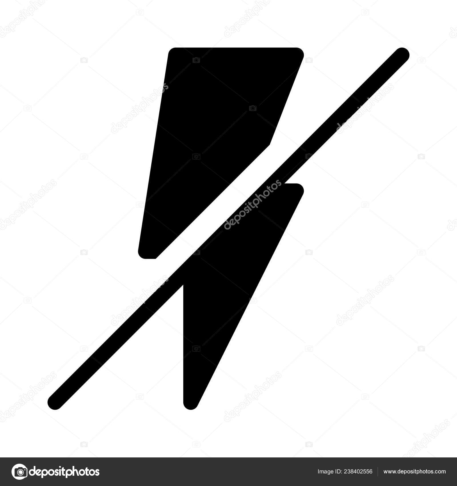 Flash Symbol Simple Black Line Illustration White Background Stock ...