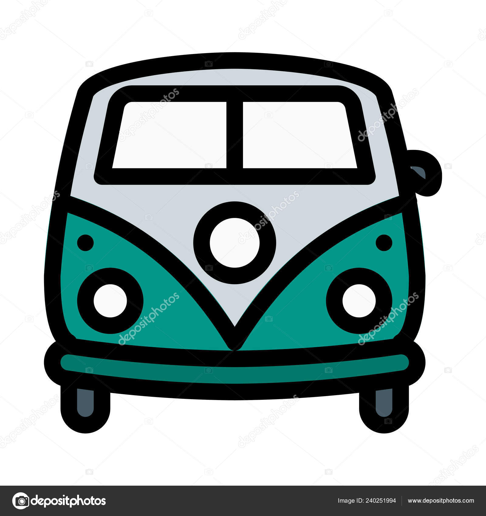 Mini Bus Vehicle Vector Illustration Stock Vector Image by ©get4net ...