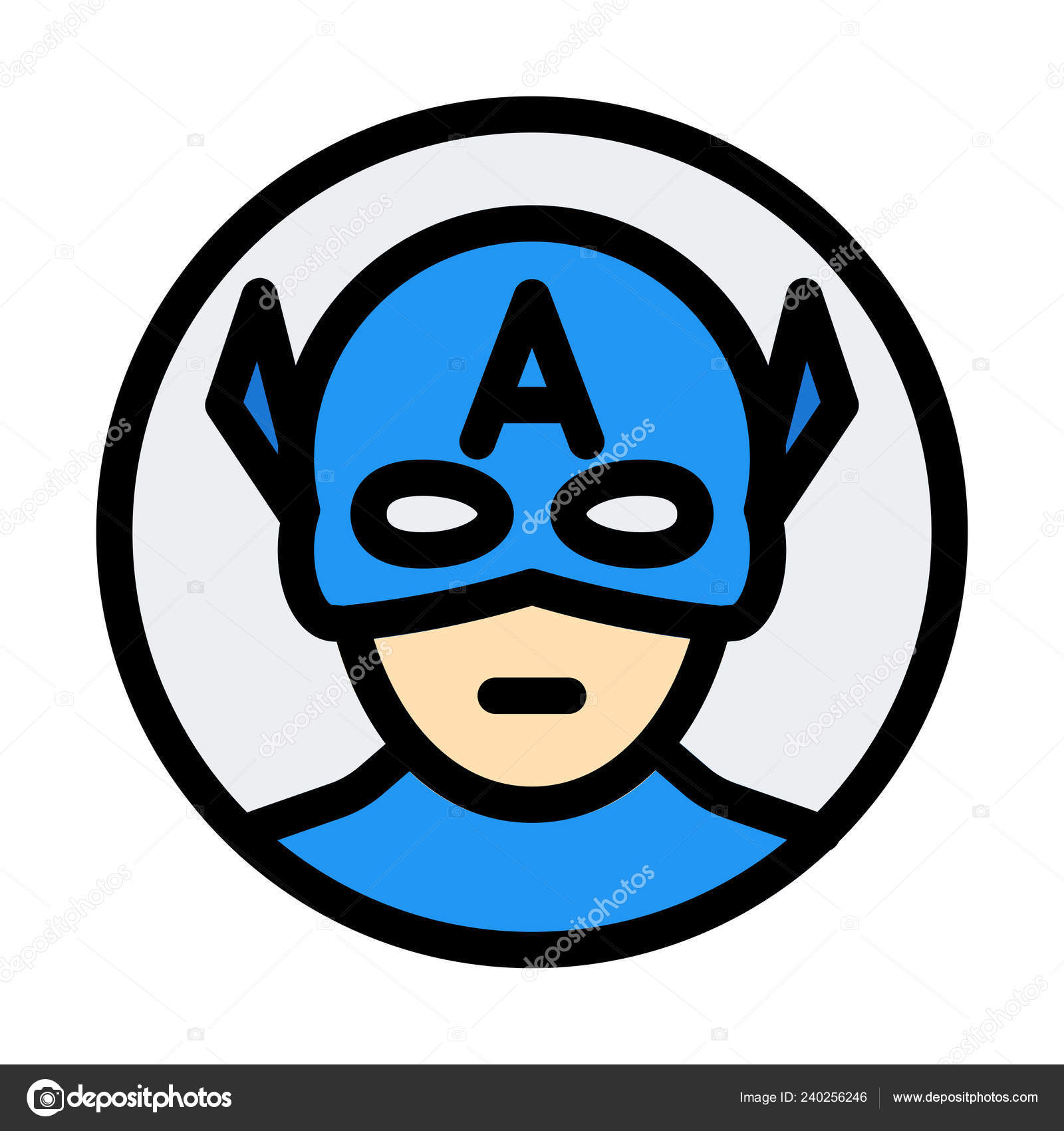 Captain America Vector Illustration White Background Stock Vector Image ...