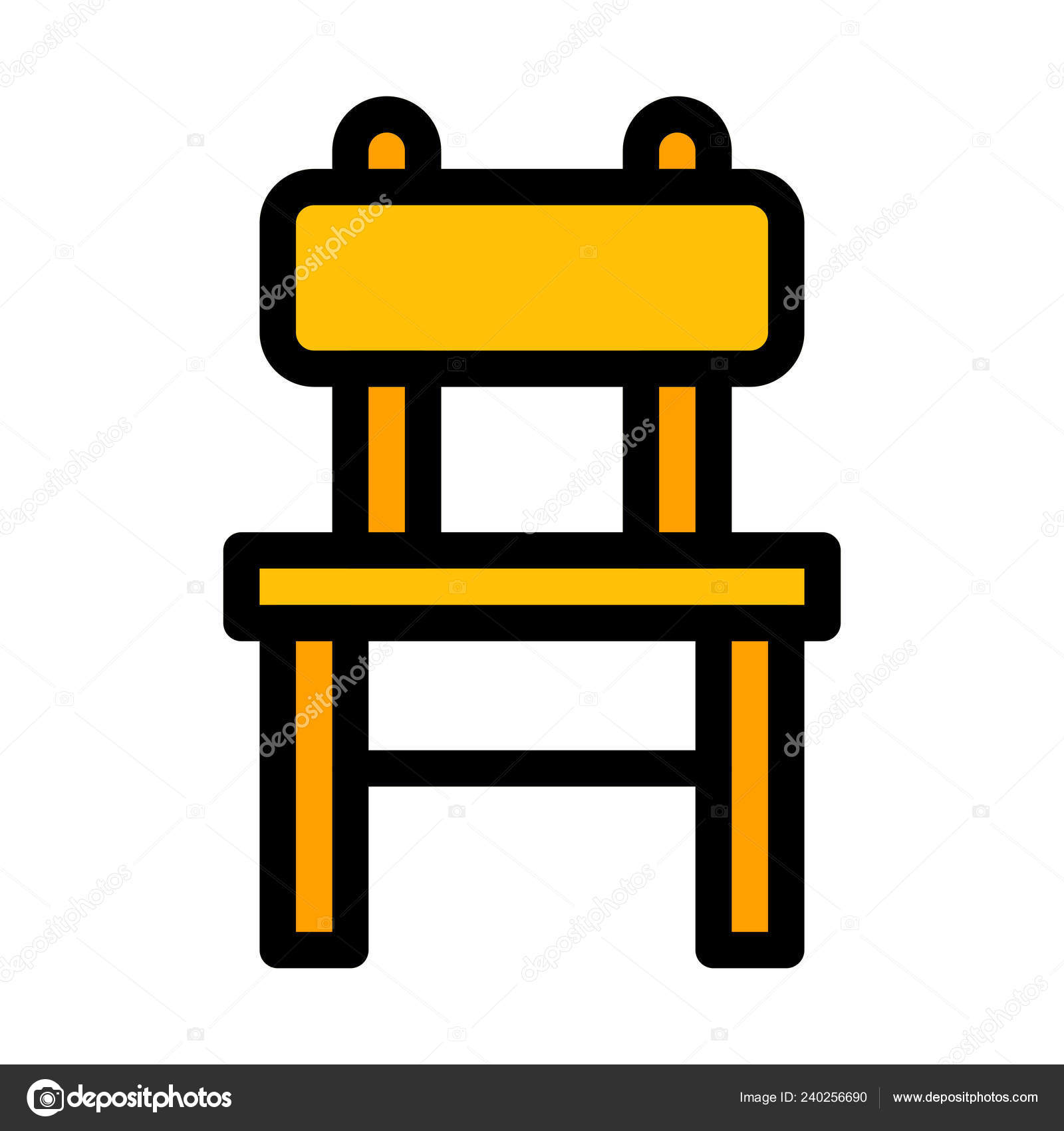 School Chair Furniture Vector Illustration White Background Stock ...