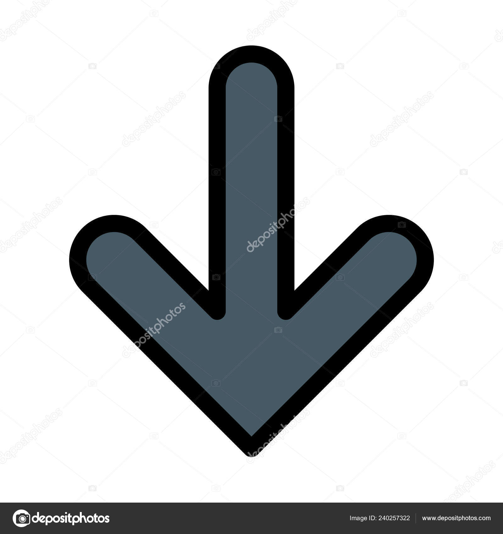 Image vectorielle Flèche Vers Bas Symbole Isolé Sur Fond Blanc par ...