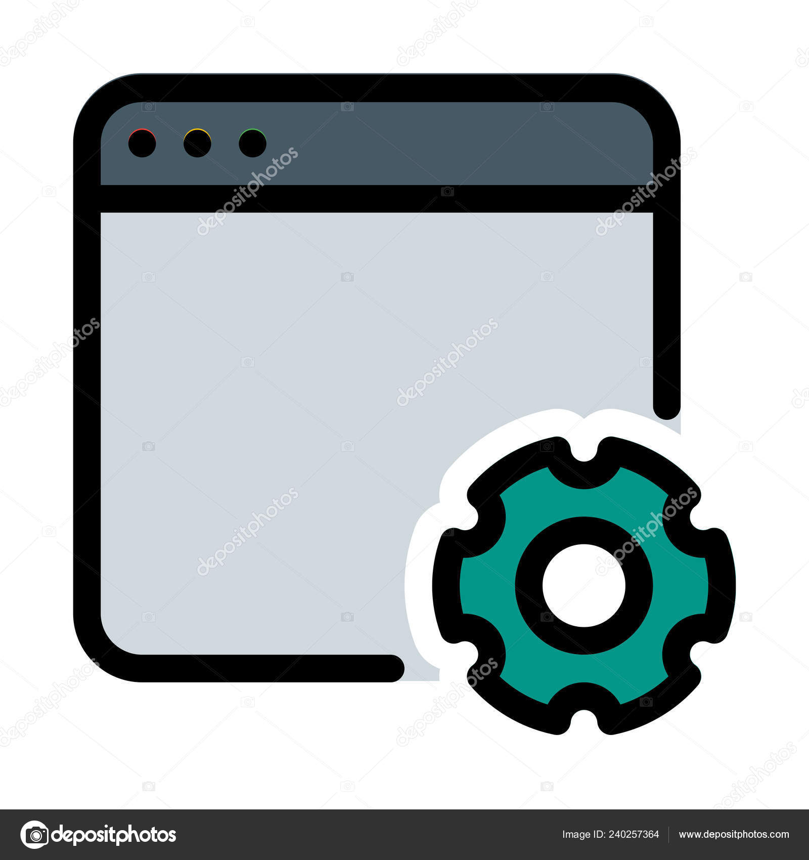 Advance Application Settings Vector Illustration White Background Stock ...