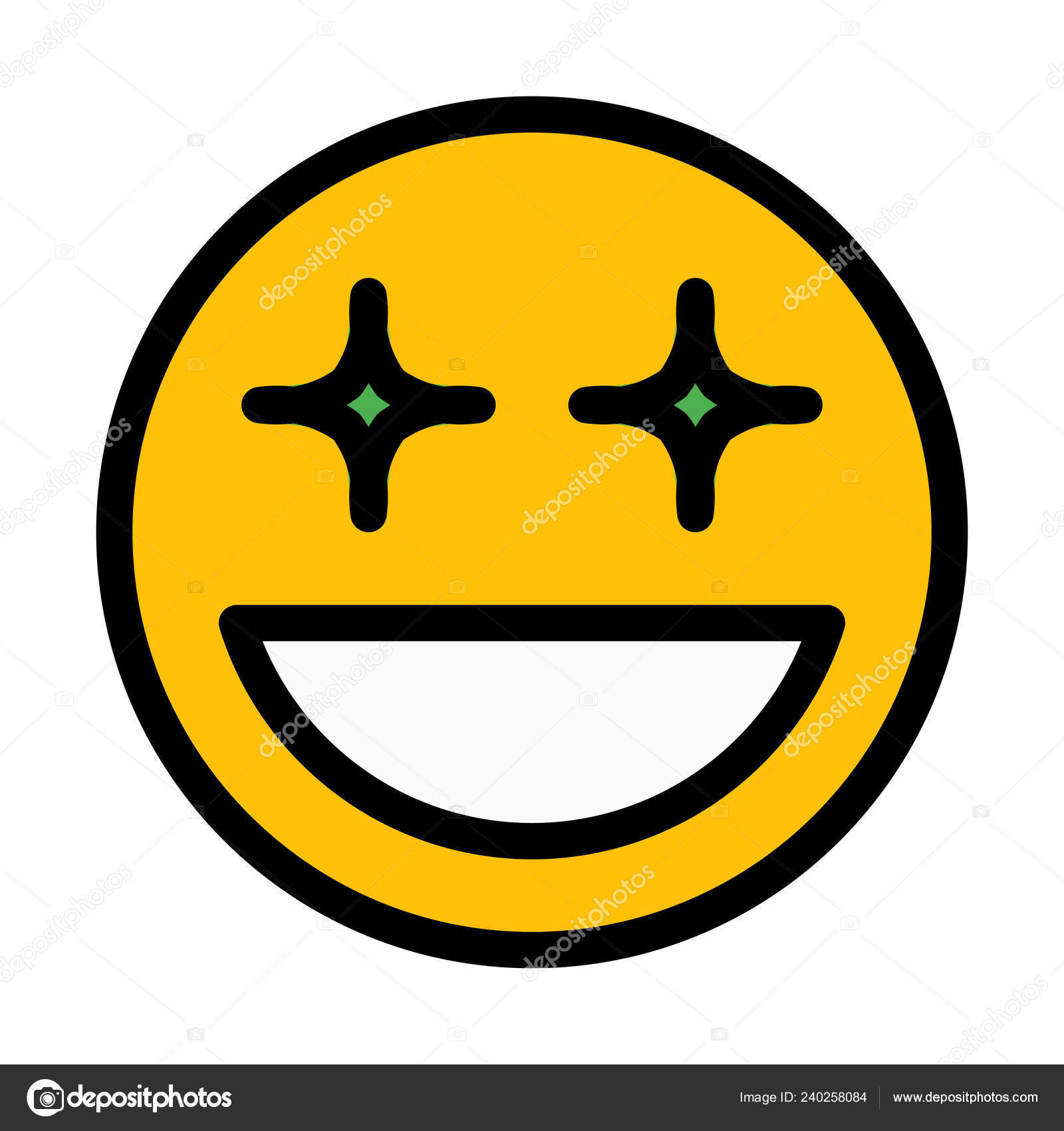 Glitter Eye Smiley Isolated White Background Stock Vector by ©get4net ...