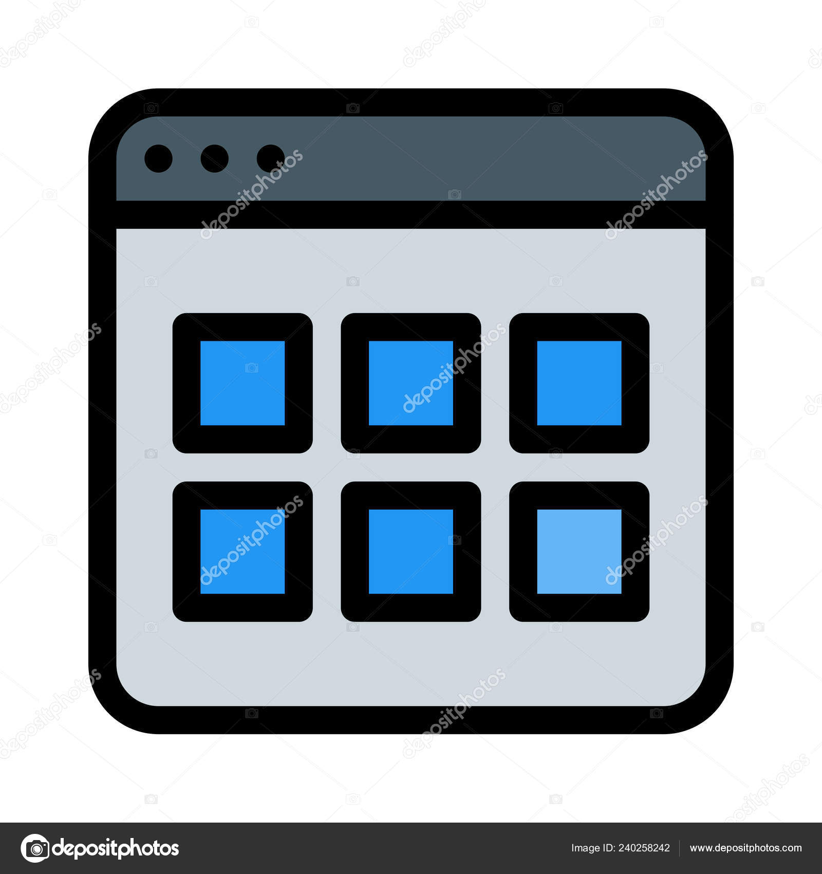 Medium Icons View Vector Illustration Stock Vector by ©get4net 240258242