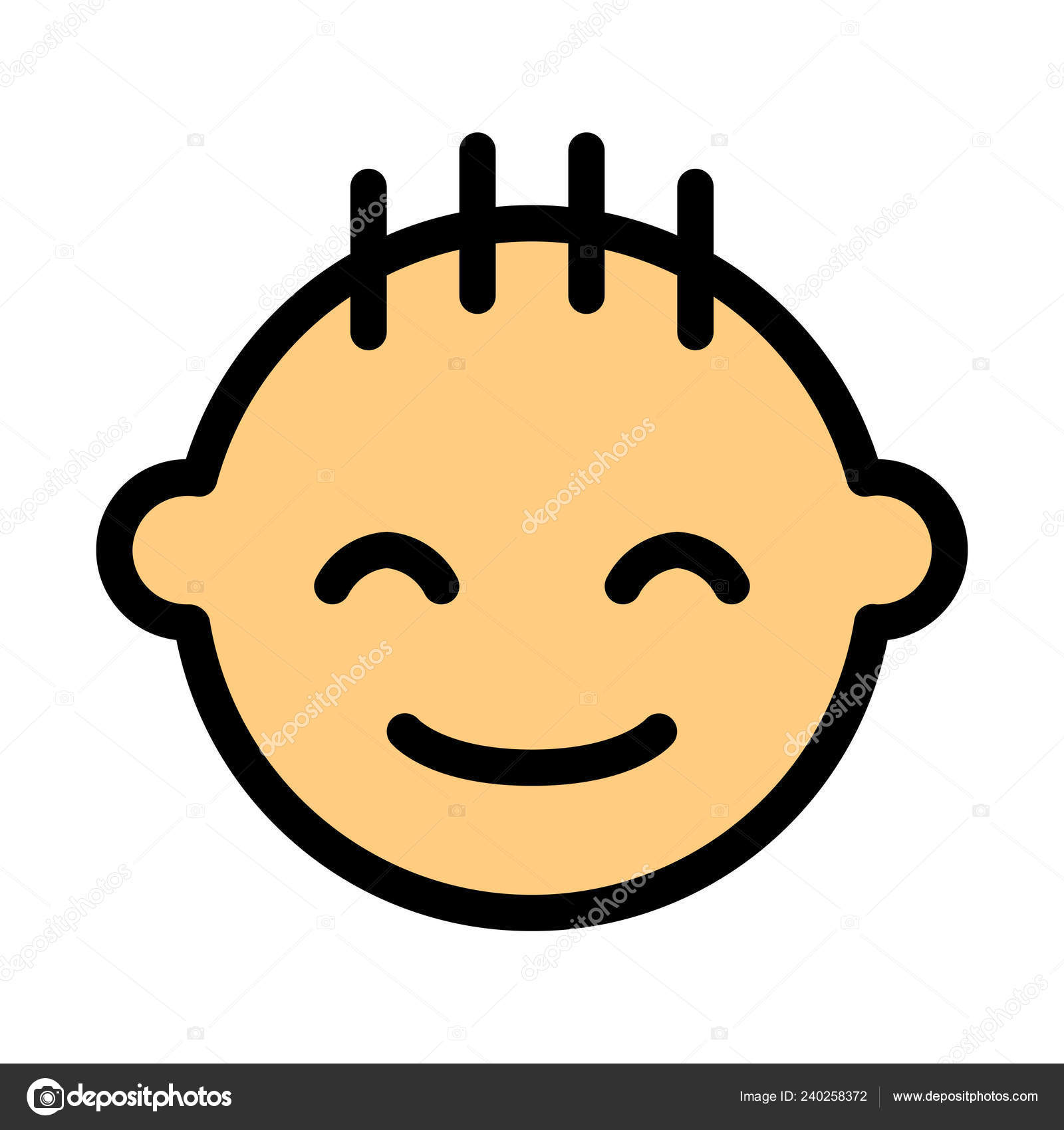 Baby Boy Face Vector Illustration Stock Vector by ©get4net #240258372