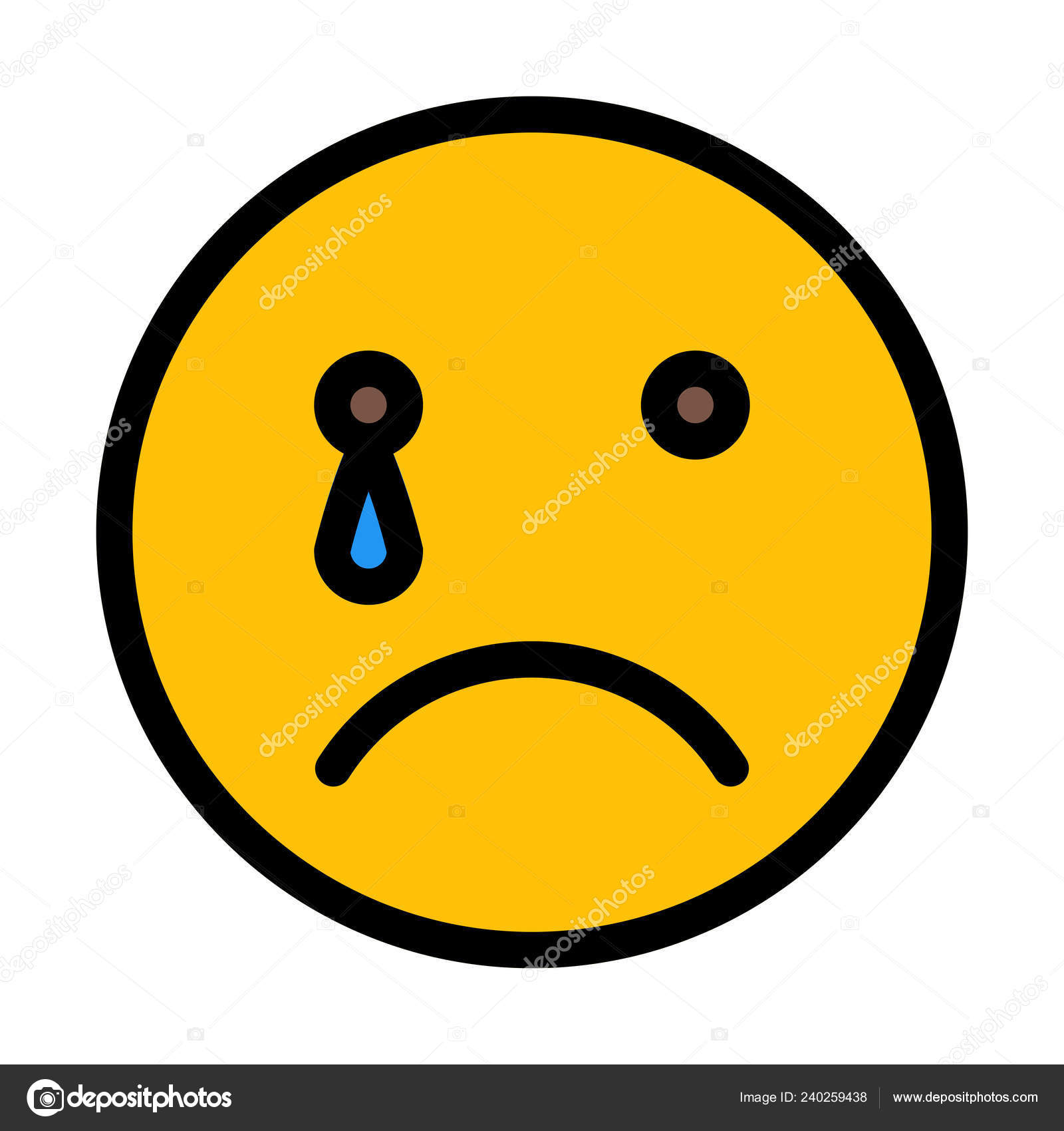 Cry Face Emoji Isolated White Background Stock Illustration by ©get4net ...