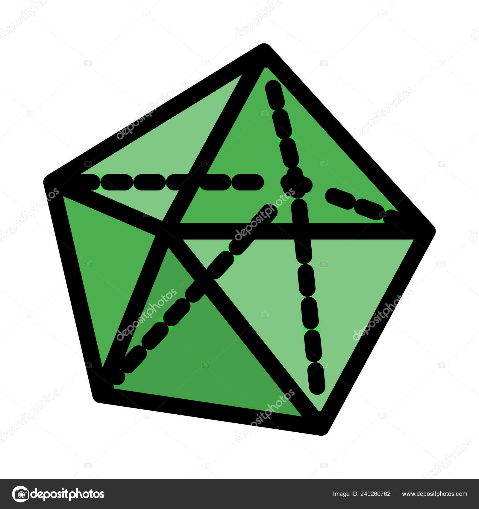 Decaedro Forma Isométrica Ilustração Vetorial Simples — Vetores de ...