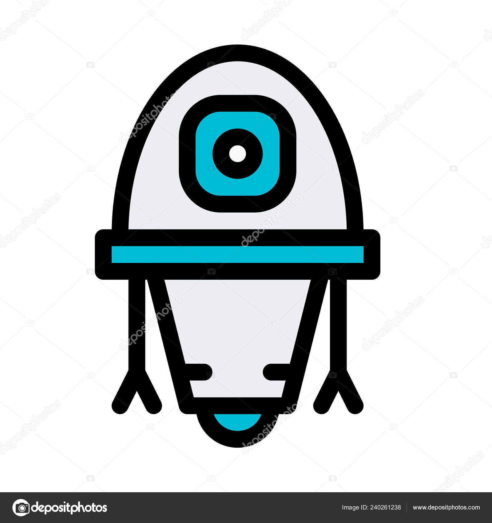 Droid Vector Illustration White Background Stock Vector Image by ...