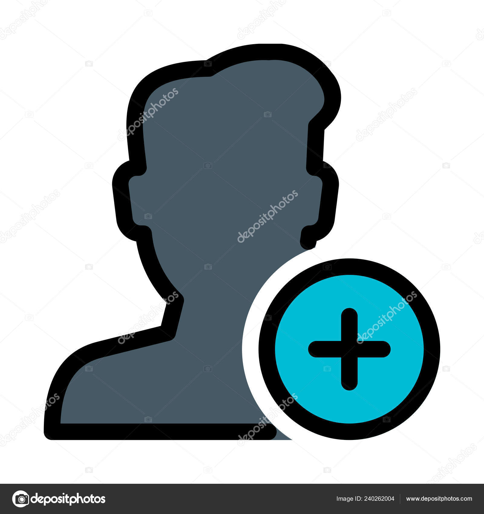 Add User Vector Illustration White Background Stock Vector Image by ...