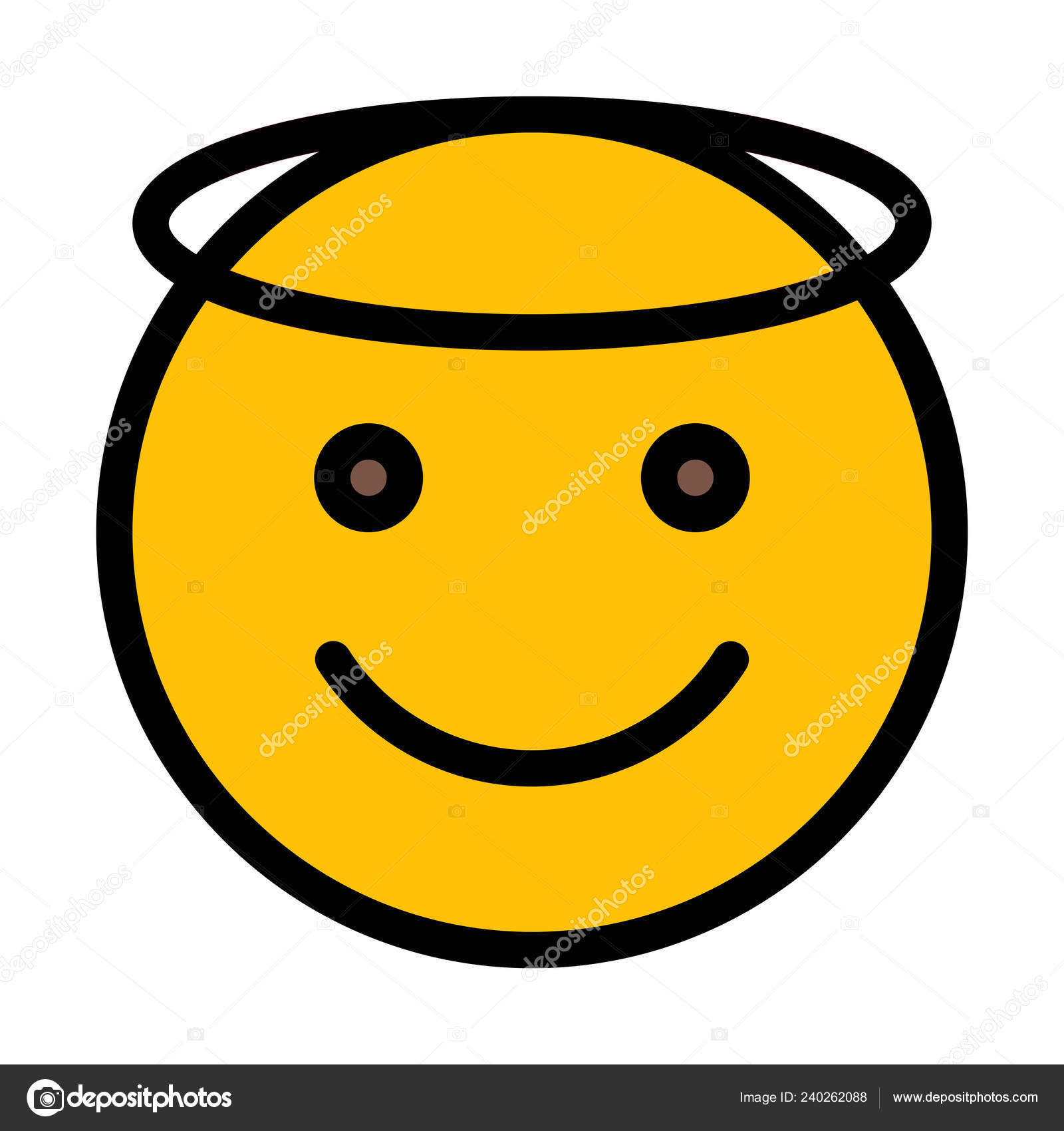 Angel Face Emoji Isolated White Background Stock Illustration by ...