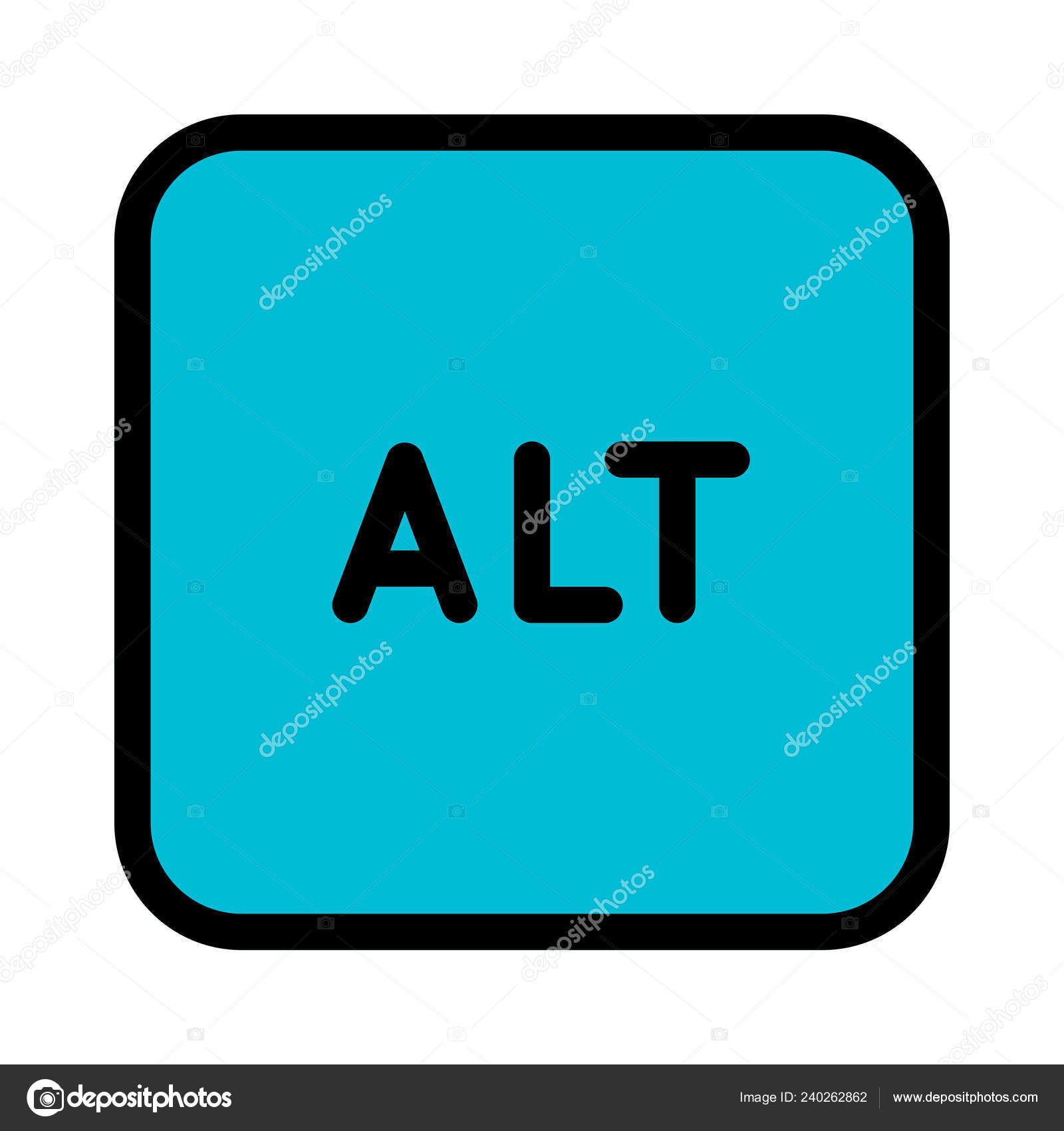 Počítače Klávesu Alt Vektorové Ilustrace Bílém Pozadí Stock Vector od ...