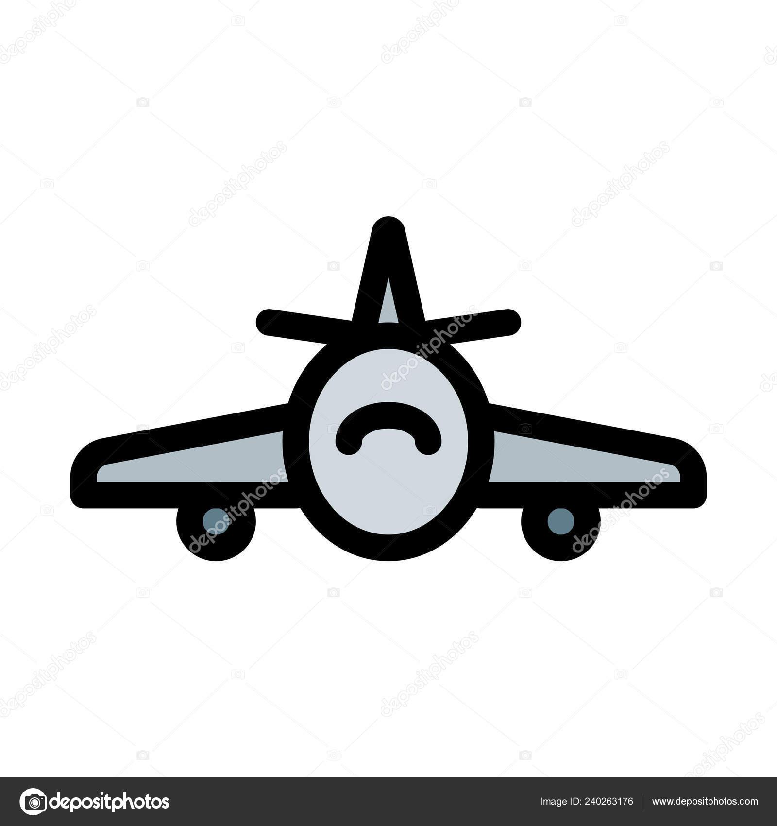 Plane Front View Vector Illustration Stock Vector by ©get4net 240263176