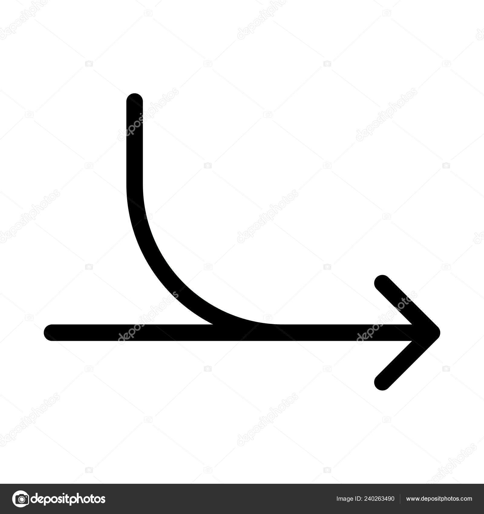 Right Side Arrow Isolated White Background Stock Vector by ©get4net 240263490