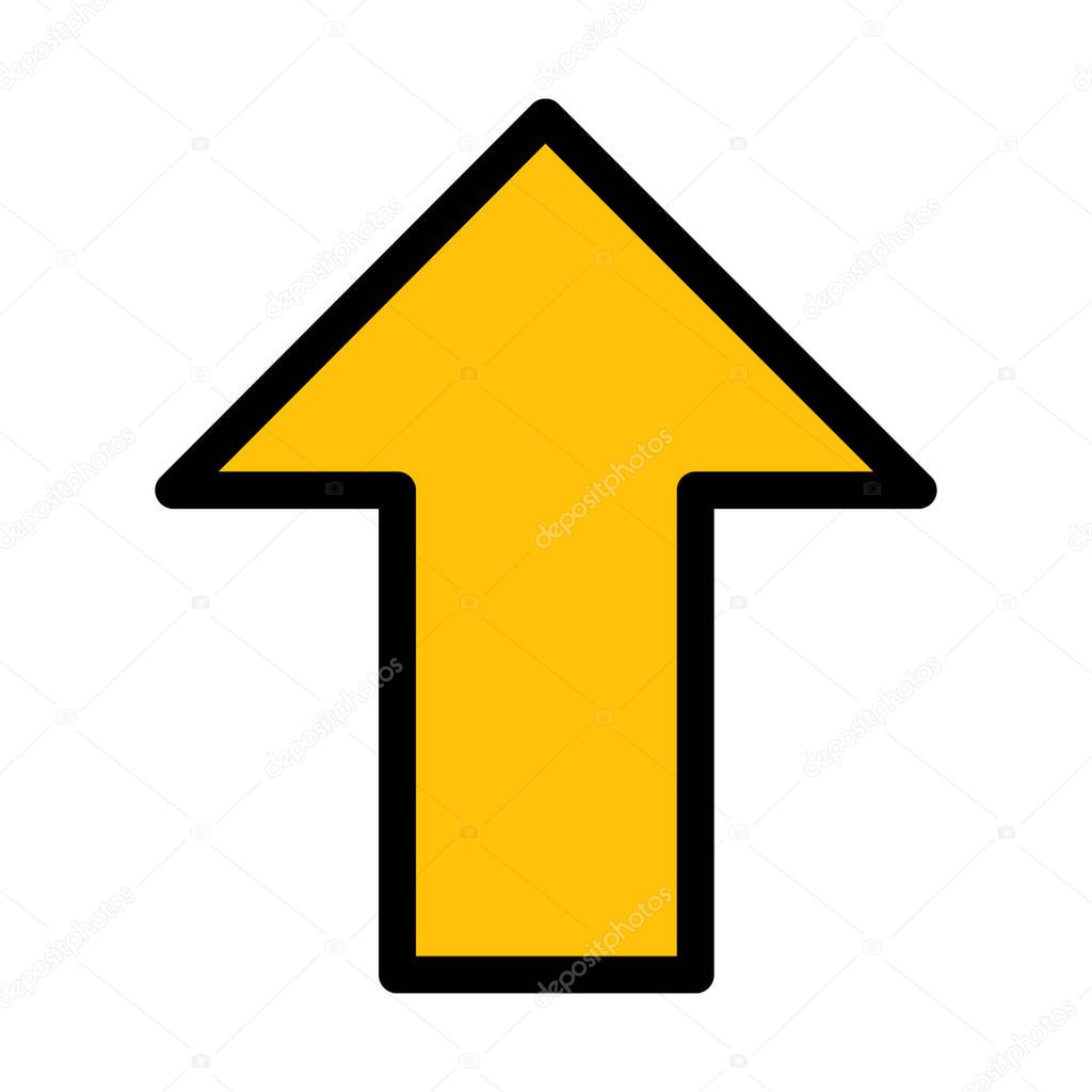 Flecha Lateral Hacia Arriba Aislada Sobre Fondo Blanco Vector de stock ...