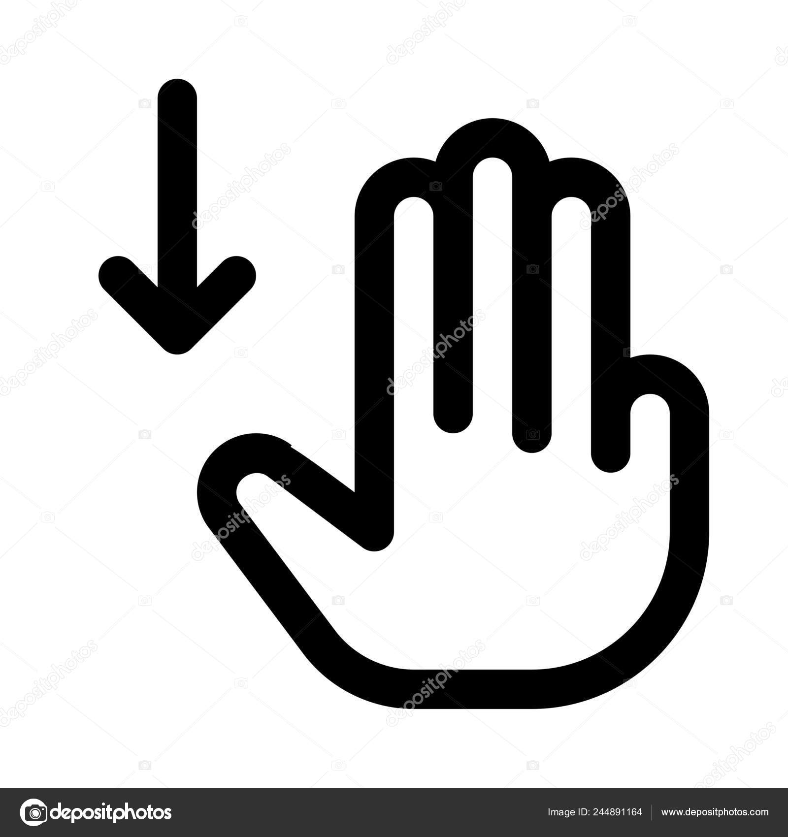 Scroll Down Hand Icon