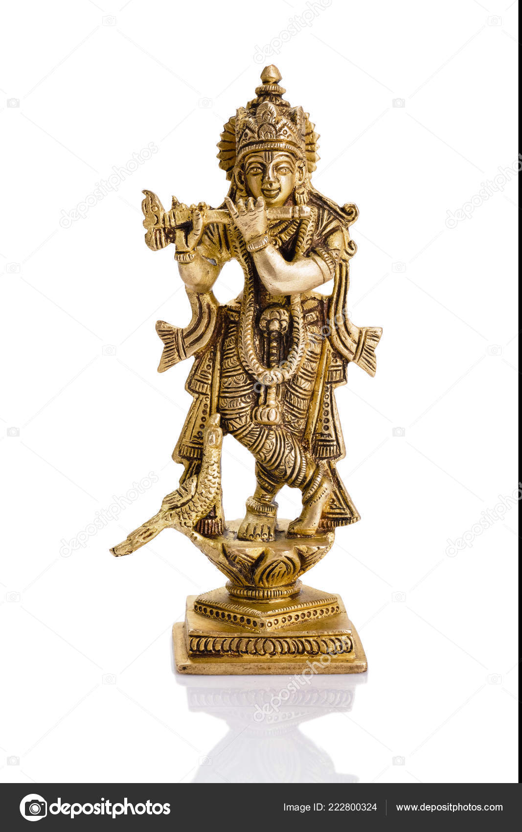 Krishna statue on white — Stock Photo © DmitryRukhlenko #222800324
