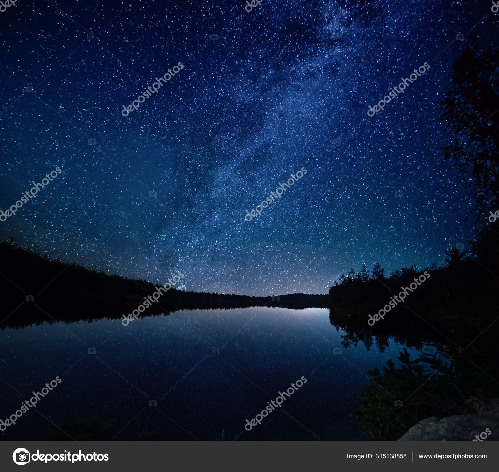 Lake at night — Stock Photo © Roxana #315138858