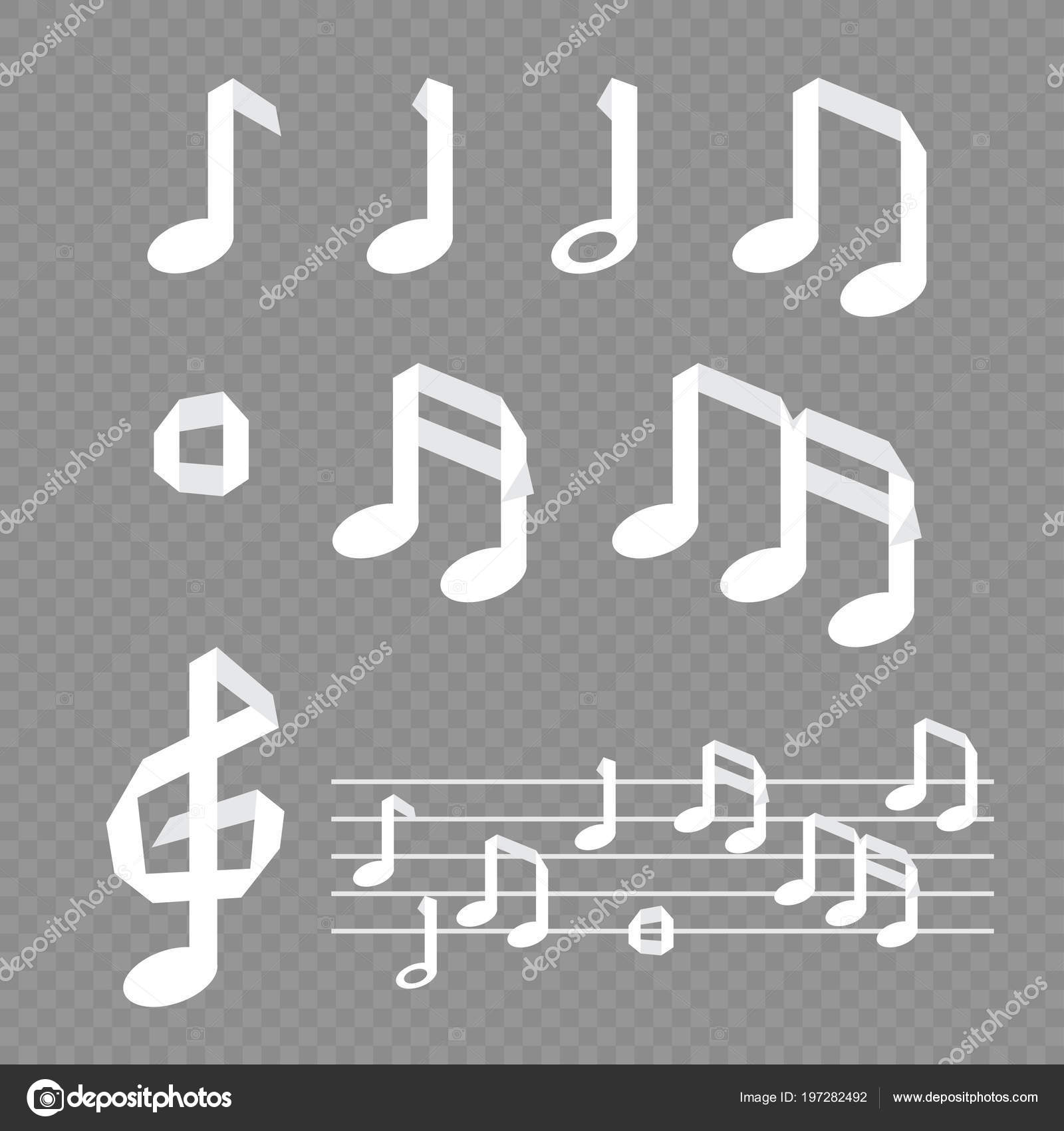 Paper Music Origami Note Transparent Gray Background Handmade Musical ...