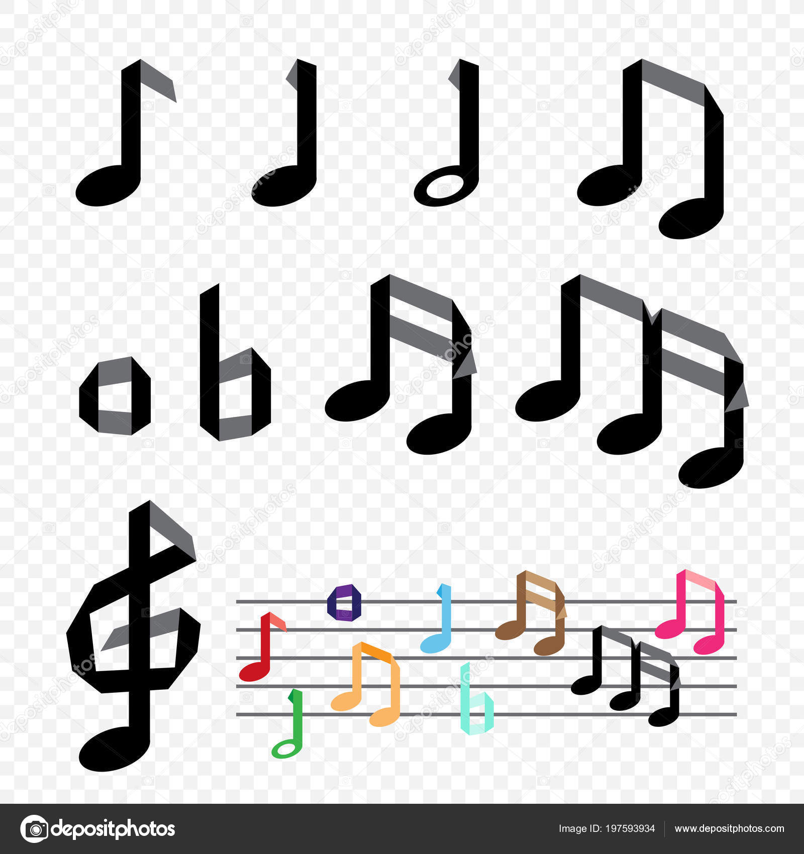 Background: music notes transparent | Origami Paper Music Note ...