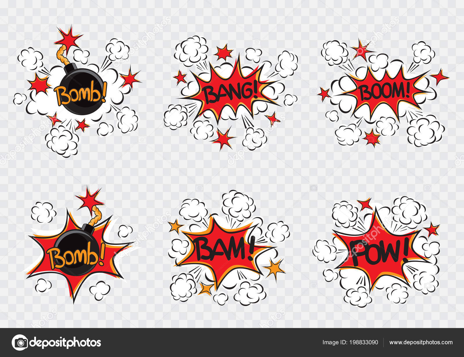 Explode cartoon illustration set Stock Vector Image by ©romvo79 #198833090