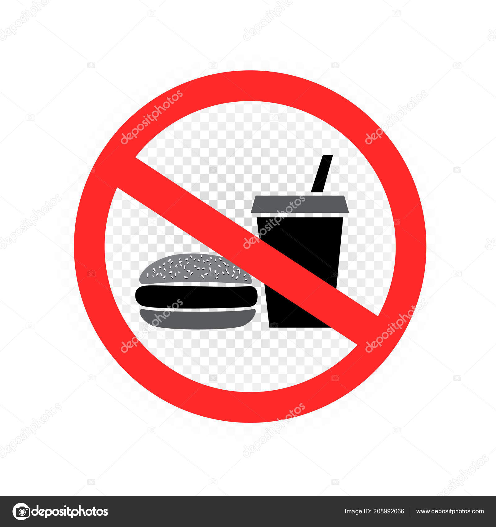 No fast food sign symbol icon transparent Stock Vector Image by ...