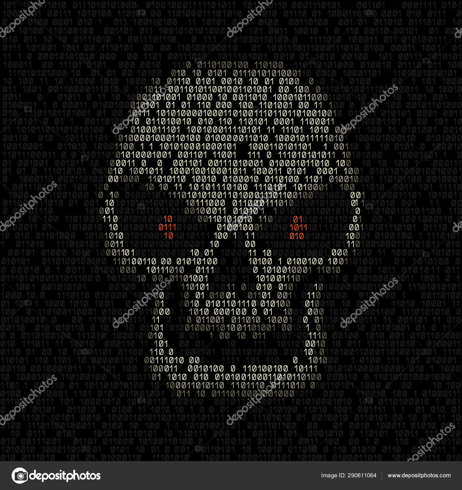 Digital code hacker skull Stock Vector Image by ©romvo79 #290611064