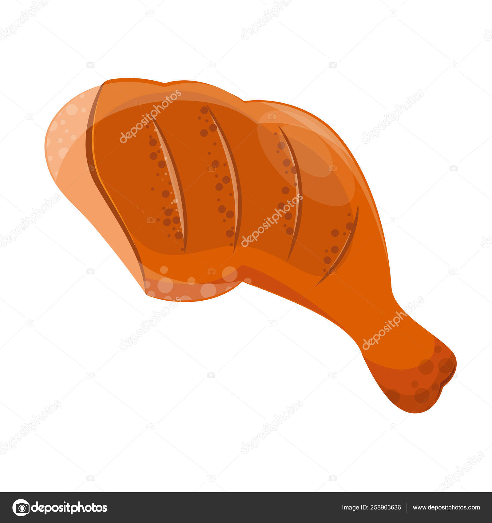 Roasted chicken leg on white background Stock Vector by ©Bienchen 258903636