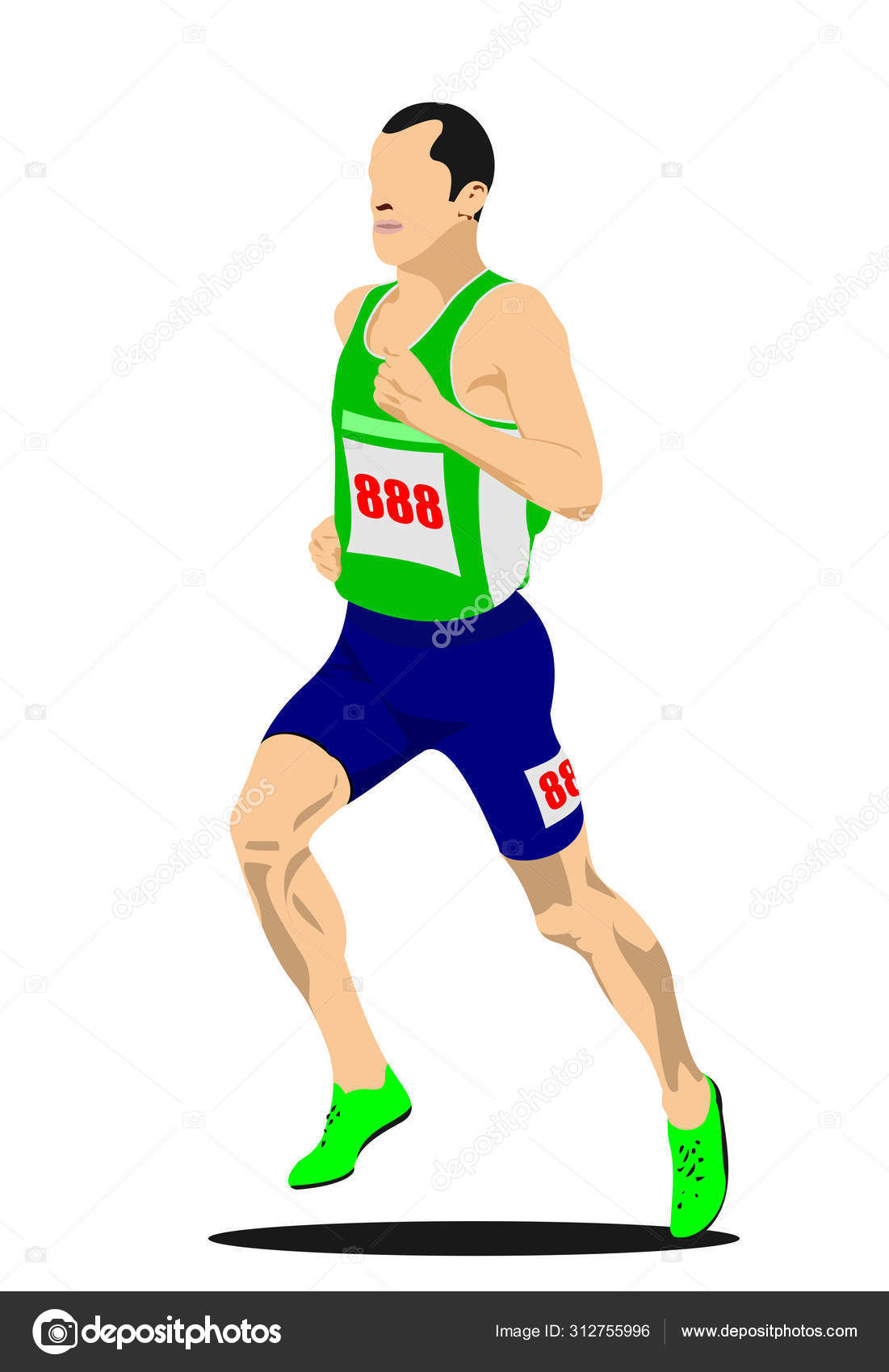 Illustration of a track and field athlete running man vector. Stock ...