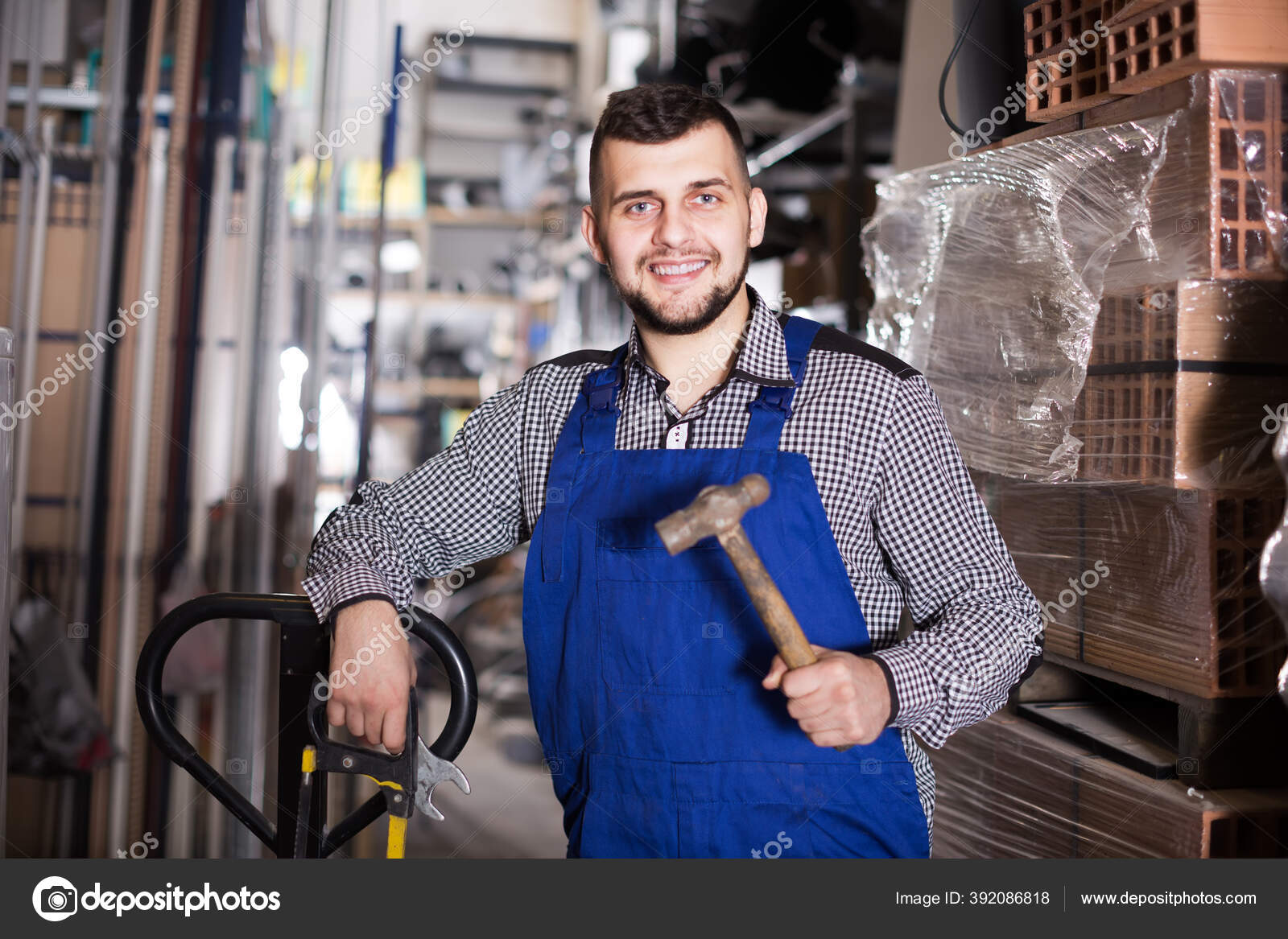 Young Master Shows His Tools Workplace Workshop — Stock Photo © Jim ...