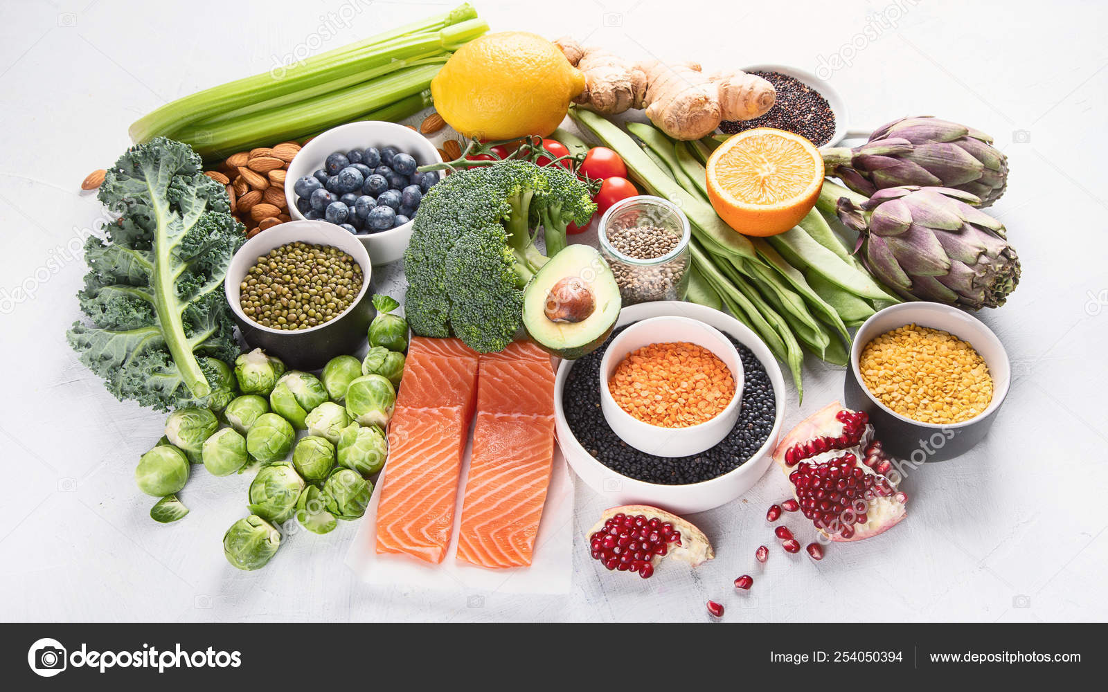 Selection of healthy food — Stock Photo © bit245 #254050394