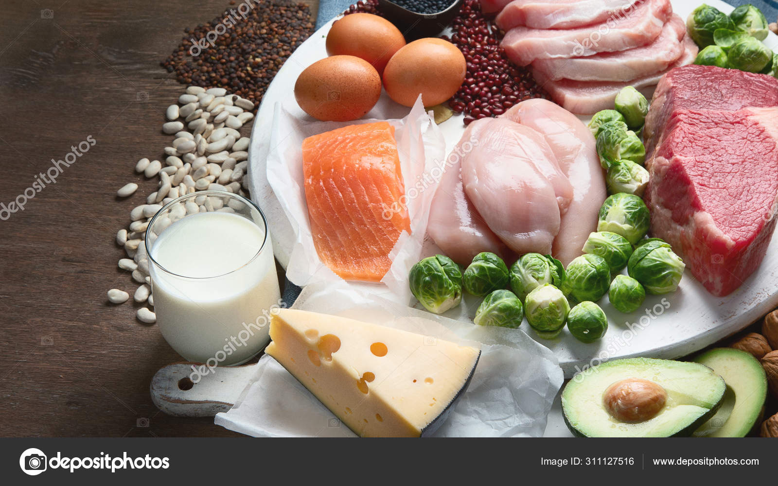 Los mejores alimentos ricos en proteínas — Foto de stock #311127516 ...